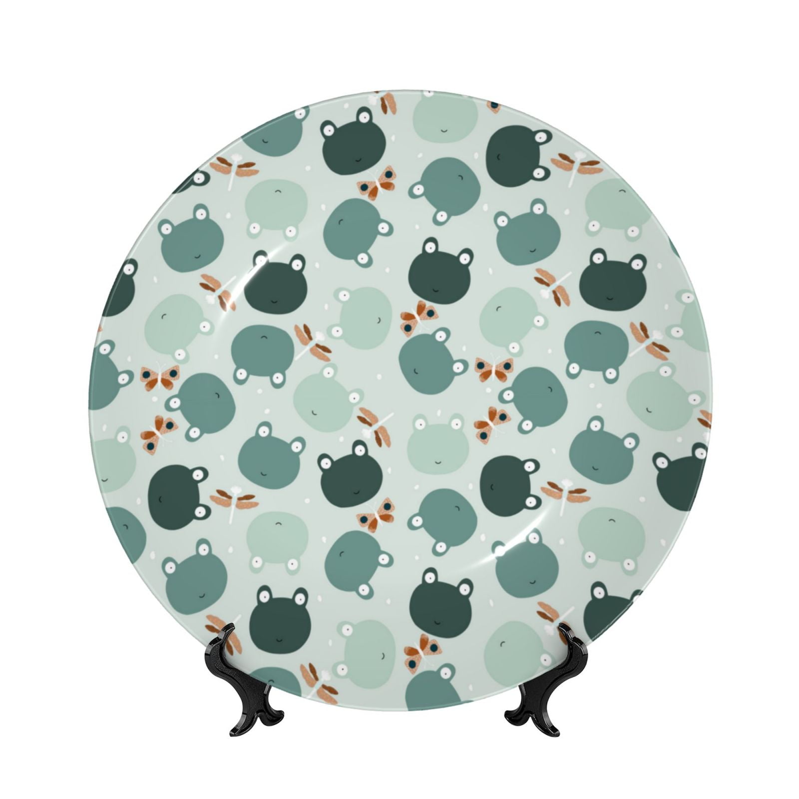 Kdxio Frog And Dragonflies Bone China Decorative Plate Ceramic ...