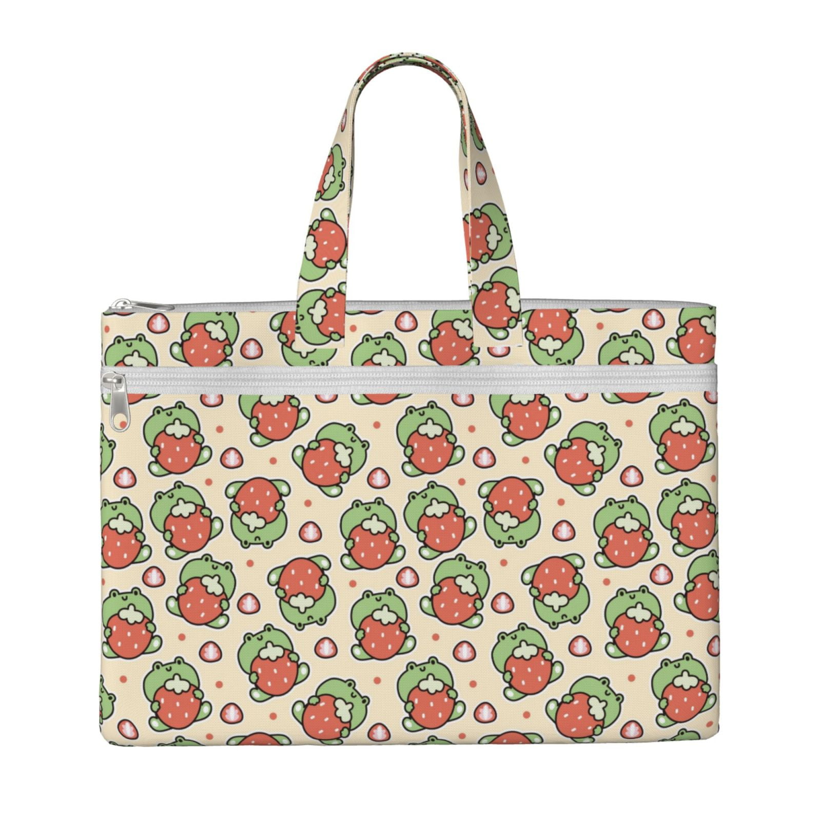 Kdxio Frog Hold Strawberry File Tote Document Bag Business Briefcase ...