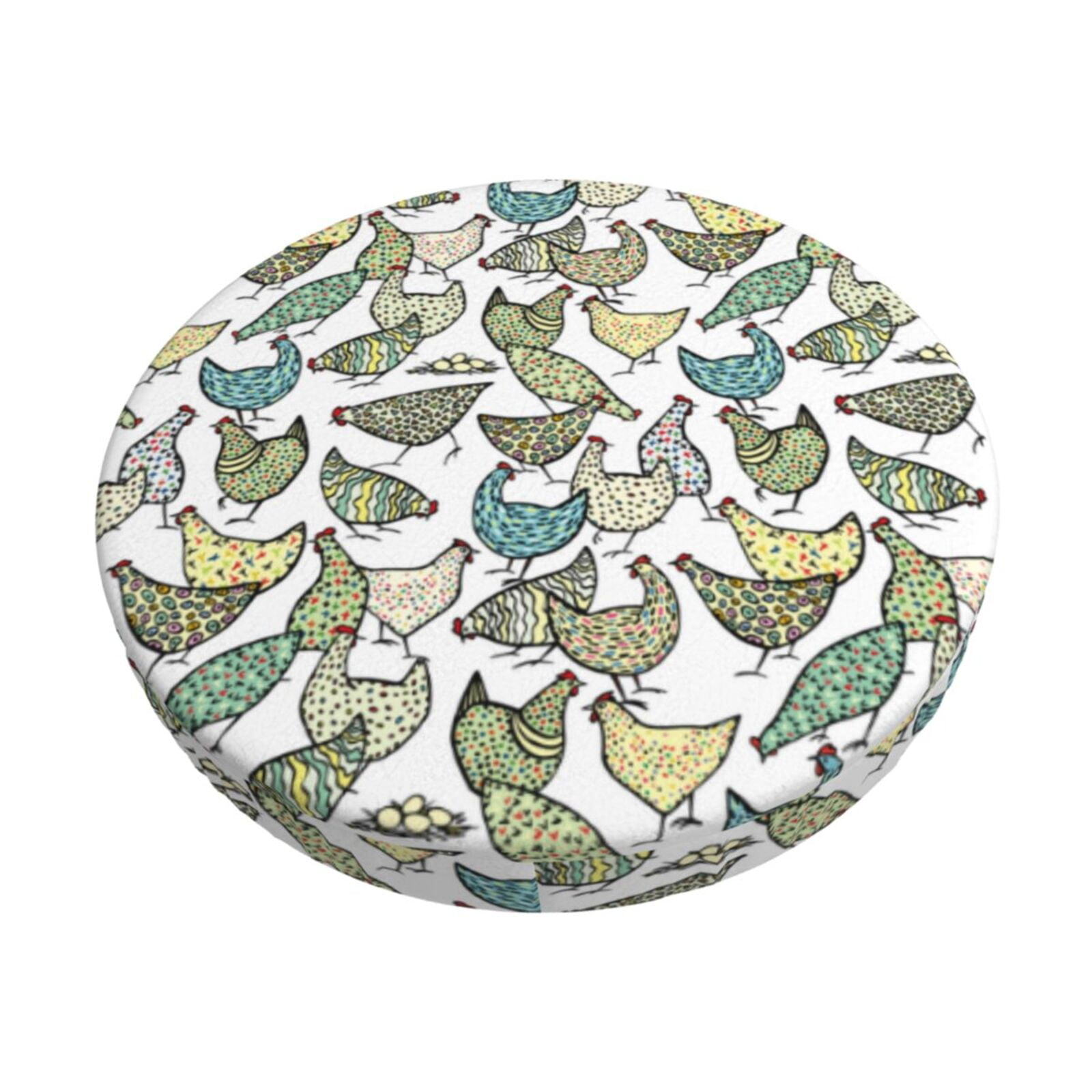 Kdxio Funny Chicken Print Stool Covers Round,Stretch Round Bar Stool ...