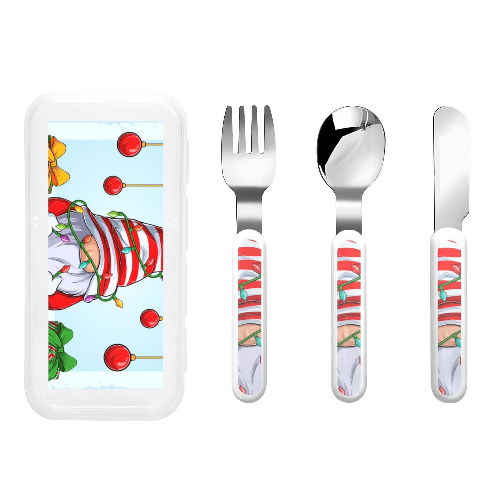 Kdxio Funny Christmas Gnome Toddler Utensils Set - Kids Silverware Set ...