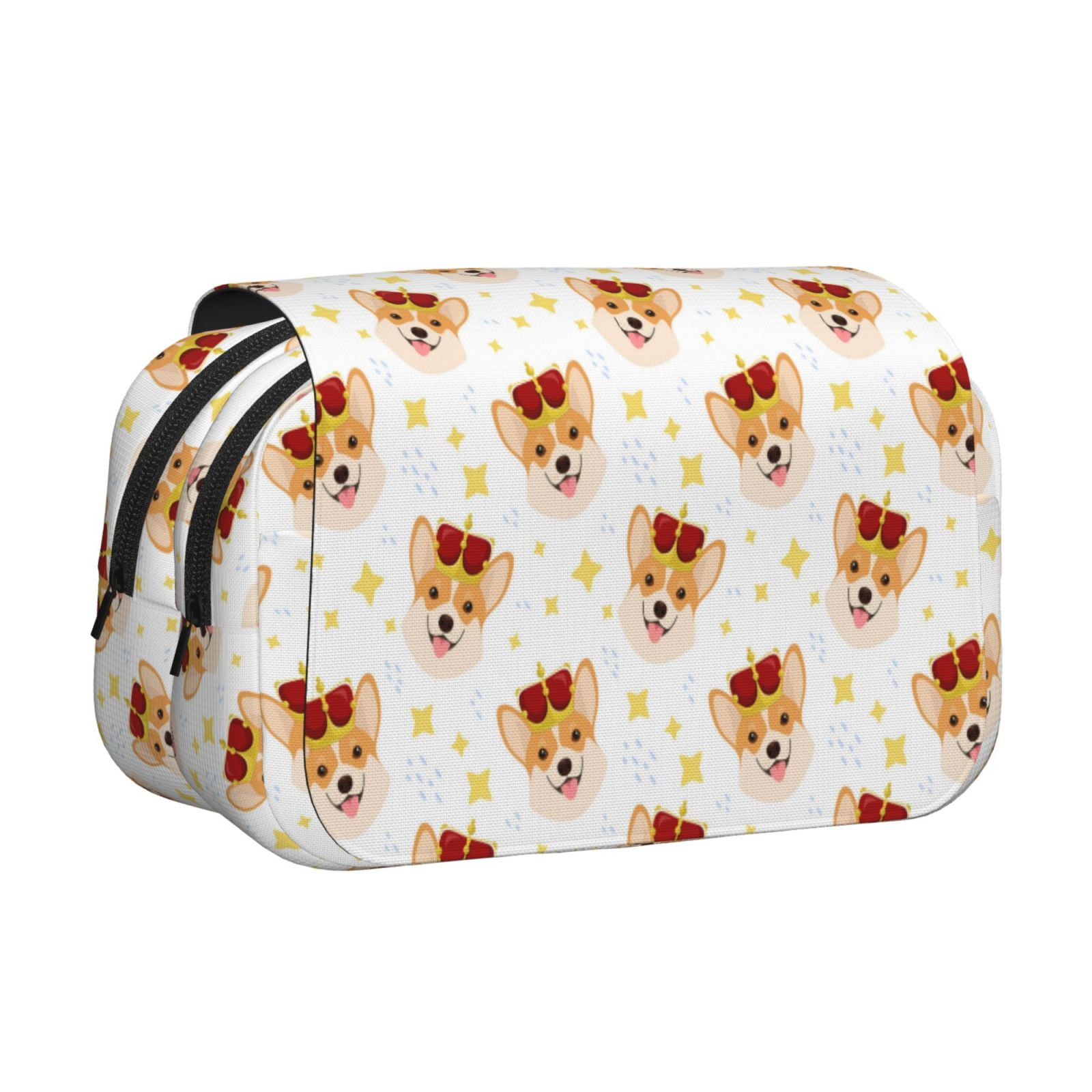 Kdxio Funny Corgi for Double Compartment Pen Case Oxford Organizer with ...