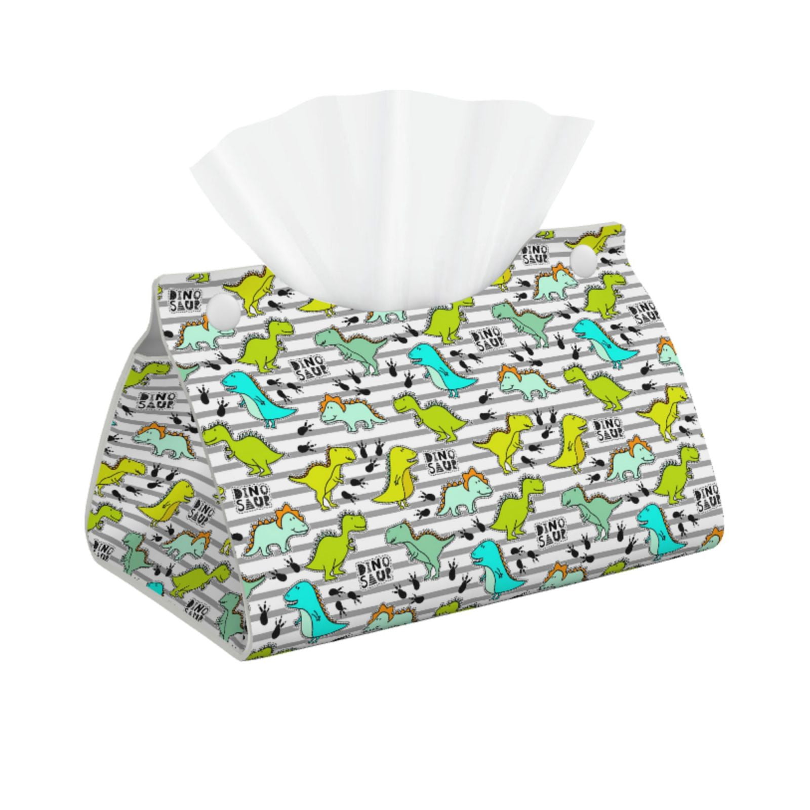 Kdxio Funny Dinosaurs on Stripes Print Tissue Box Cover,Modern PU ...