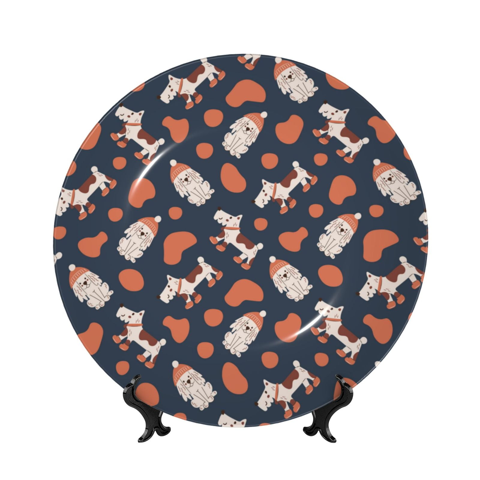 Kdxio Funny Dogs Bone China Decorative Plate Ceramic Decorative Plate ...