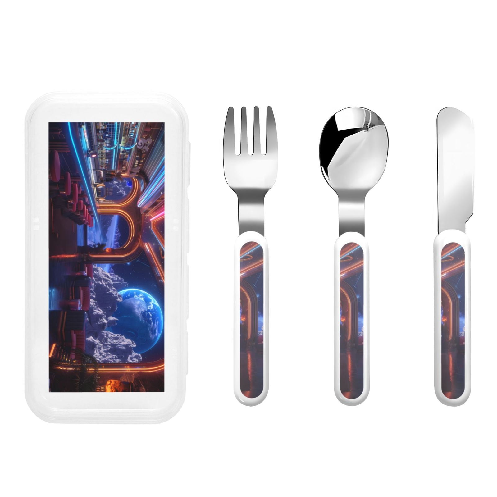 Kdxio Futuristic Bar Space View Toddler Utensils Set - Kids Silverware ...