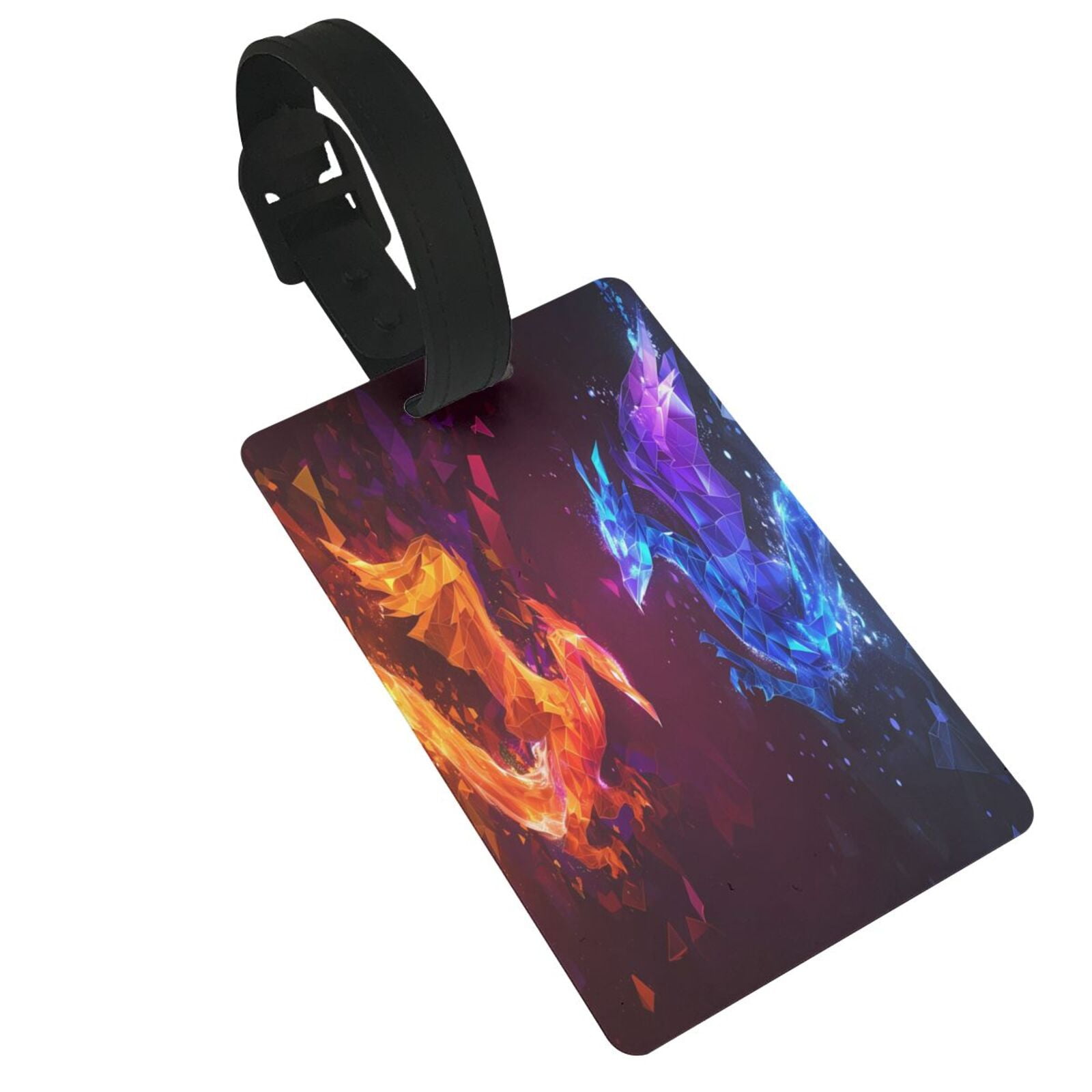 Kdxio Futuristic Red And Blue Bird Luggage Tags Privacy Cover ID Label ...