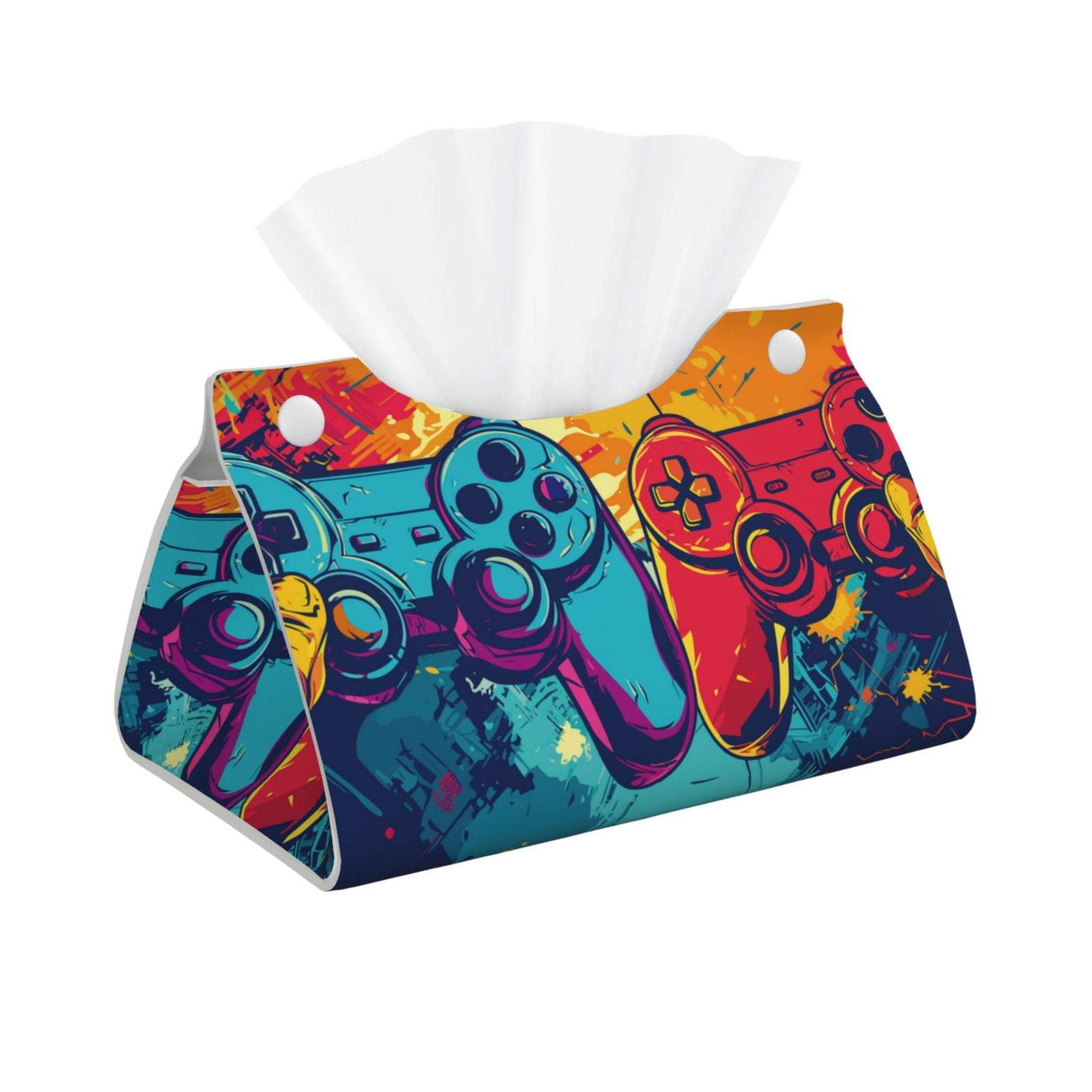 Kdxio Gaming Print Tissue Box Cover,Modern PU Leather Rectangular ...