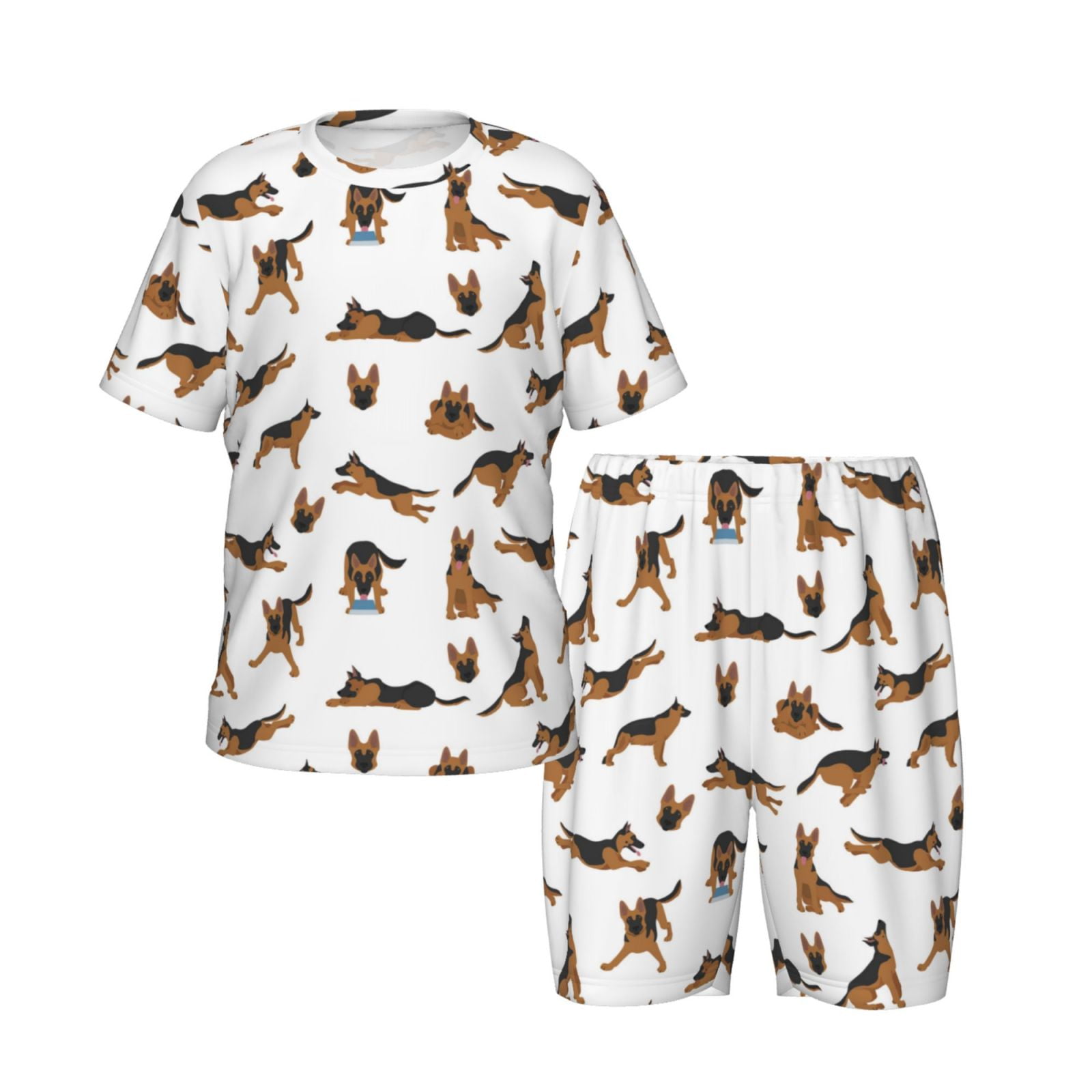 Kdxio German Shepherd Dog Pattern Short-Sleeved Summer Pajama Set for ...