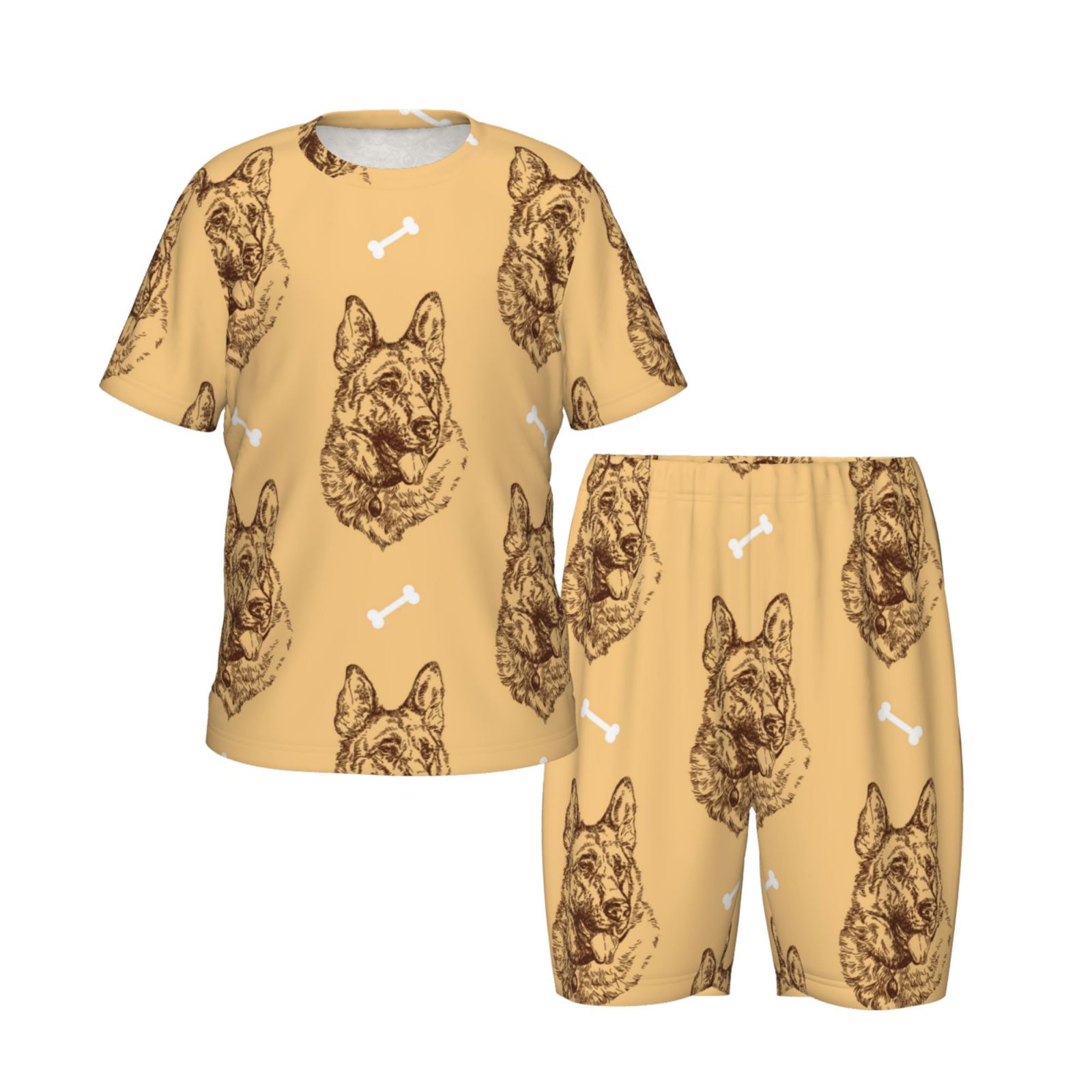 Kdxio German Shepherd Dog Pattern Short-Sleeved Summer Pajama Set for ...