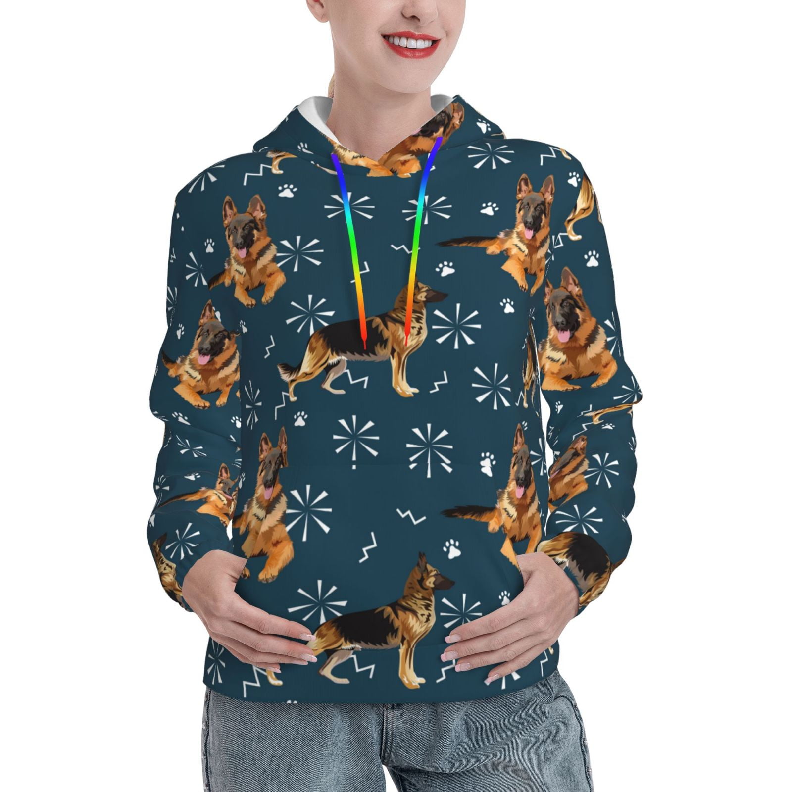 Kdxio German Shepherd Dog Print Womens Oversized Hoodies Sweatshirts ...