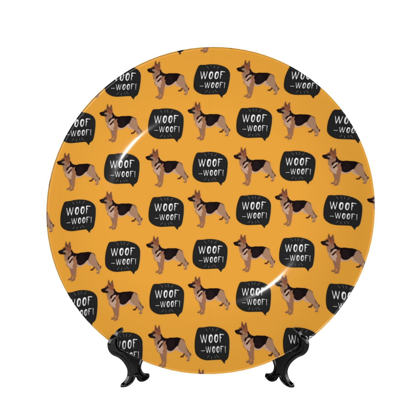 Kdxio German Shepherd Woof Bone China Decorative Plate Ceramic ...