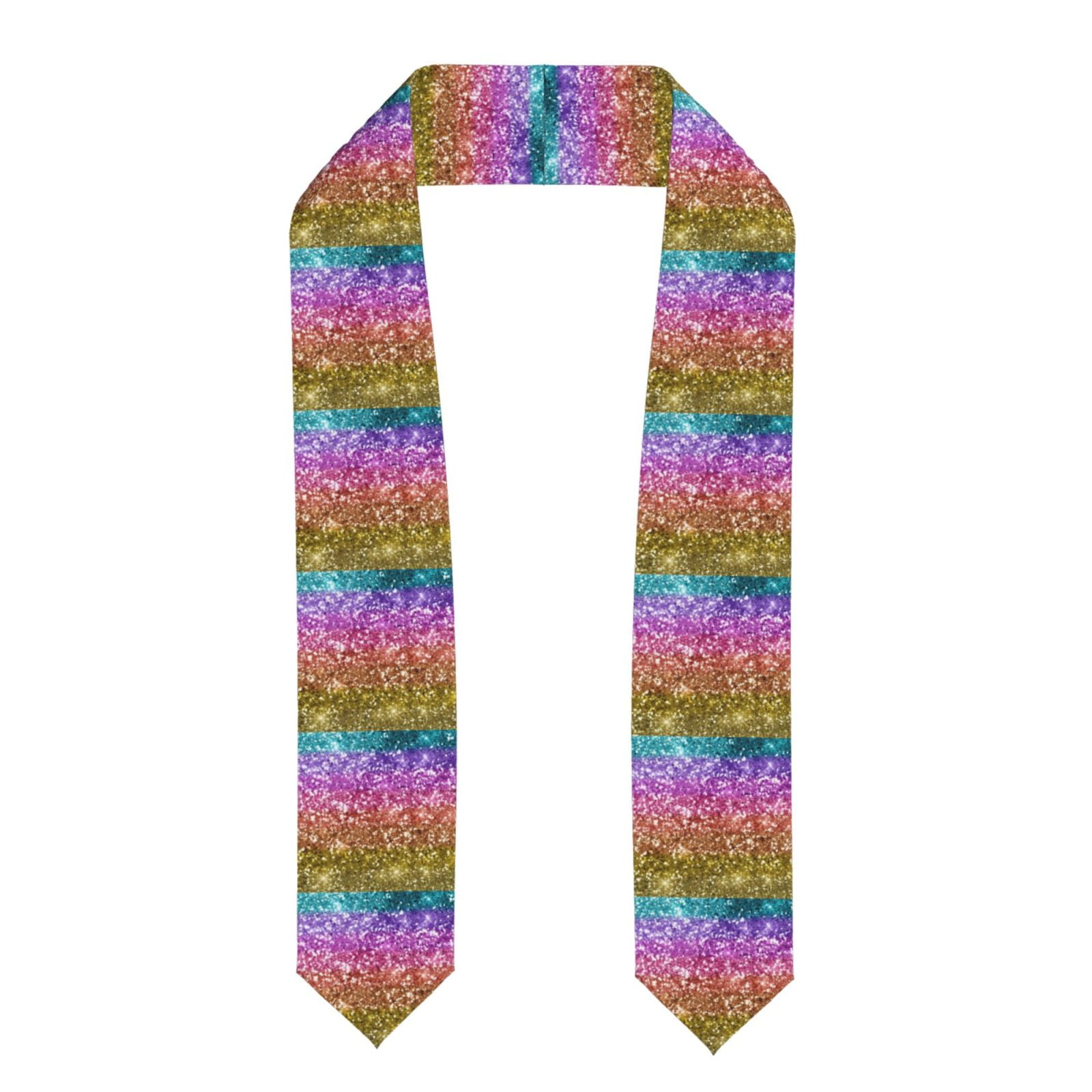 Kdxio Glitter Rainbow Graduation Stole Class, Graduation Sash, Unisex ...