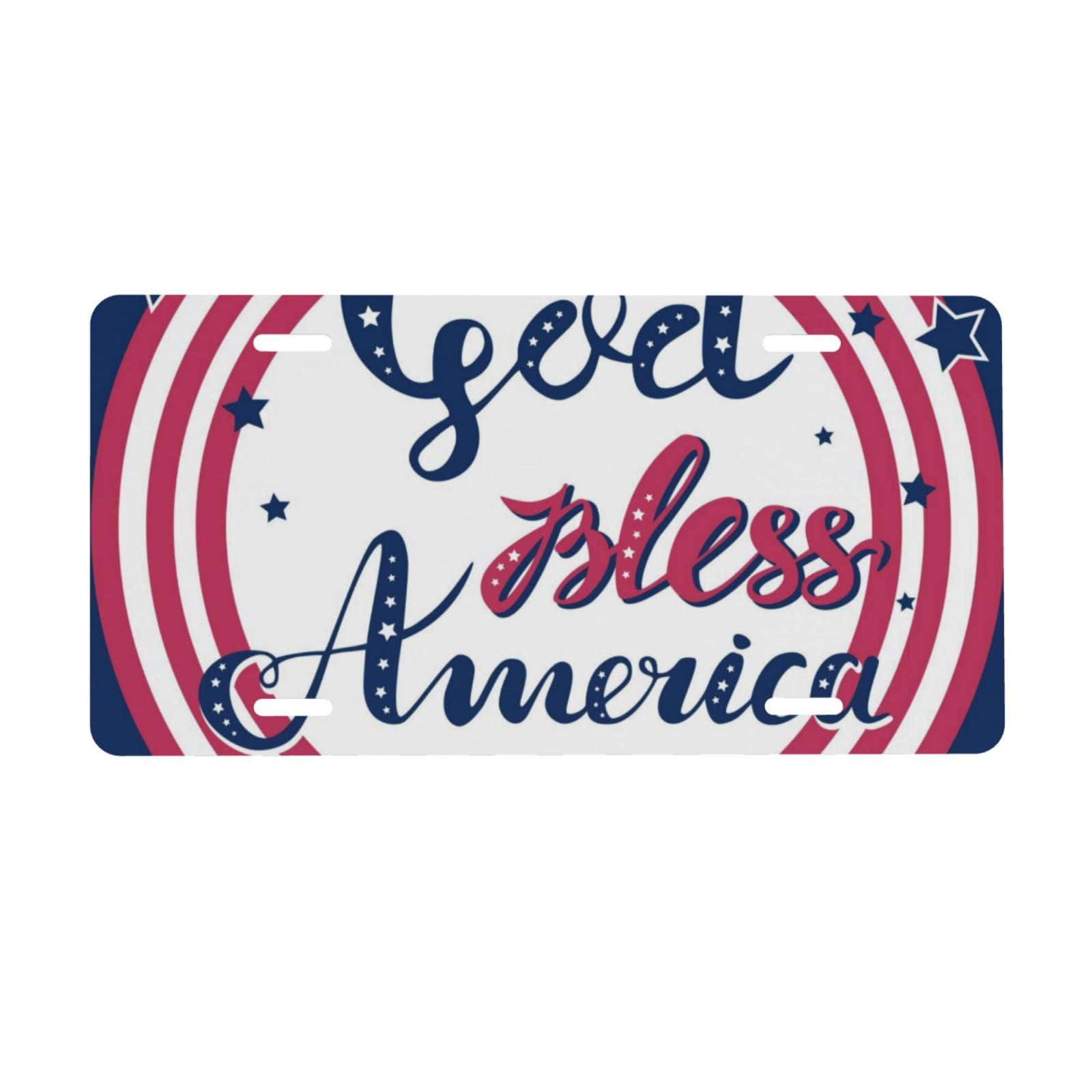 Kdxio God Bless America Patriotic Star License Plate Car Front License ...