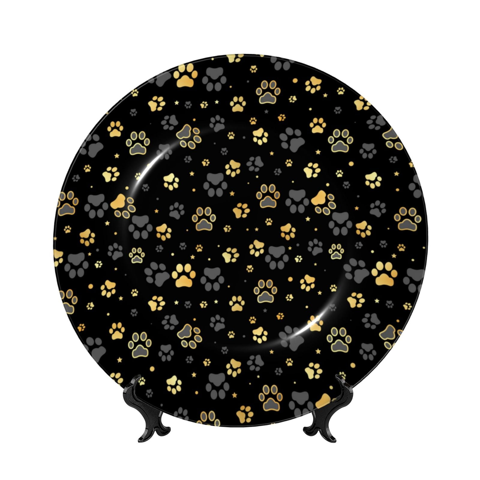 Kdxio Gold Dog Paw Bone China Decorative Plate Ceramic Decorative Plate ...