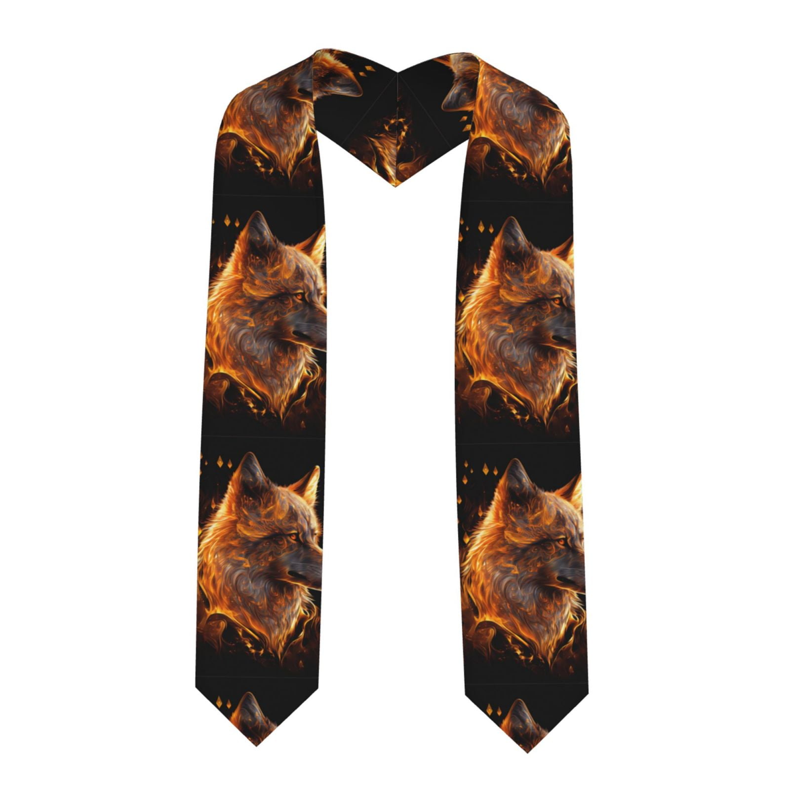 Kdxio Gold Flame Pattern Wolf Graduation Stole Class, Graduation Sash ...