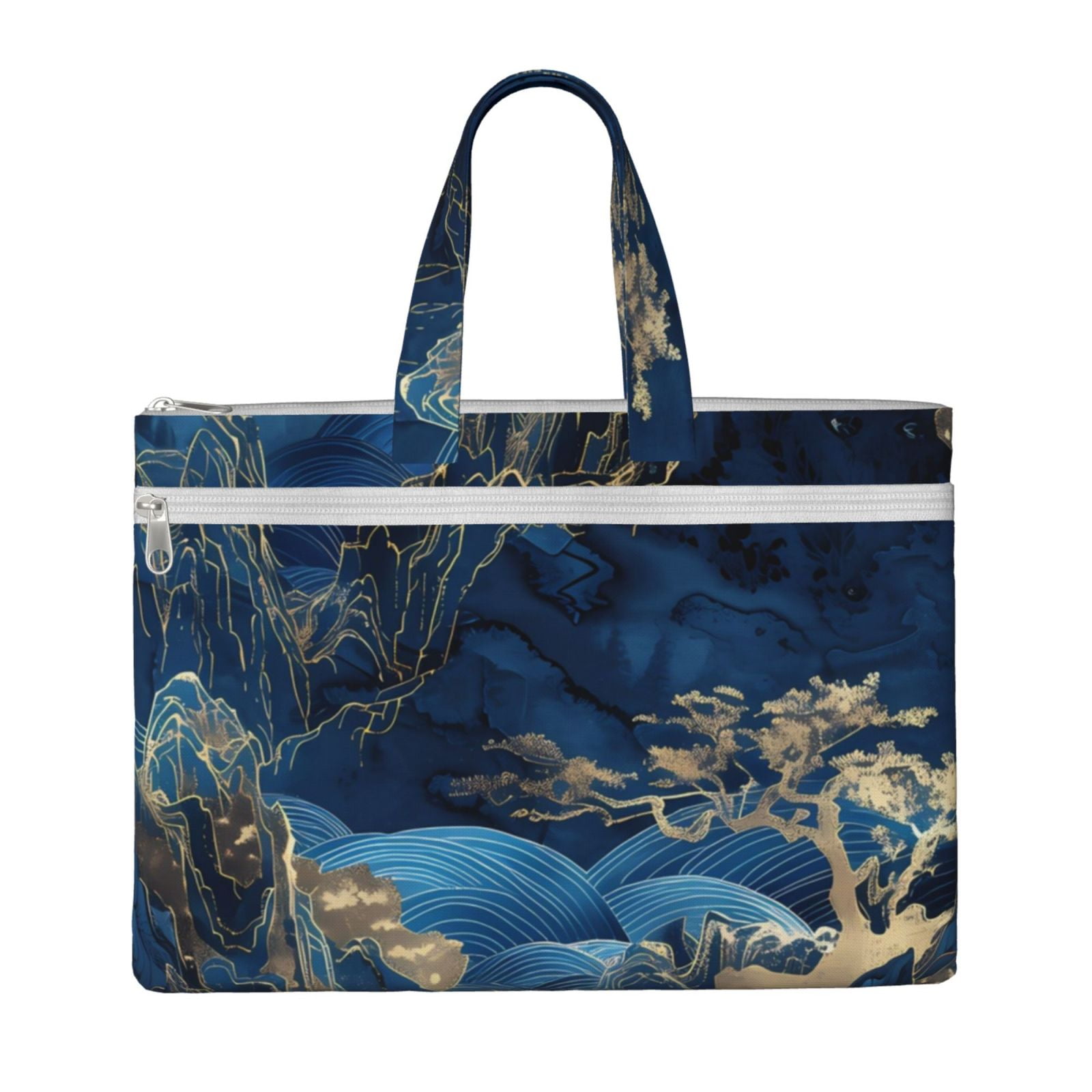 Kdxio Golden Blue Mountains File Tote Document Bag Business Briefcase ...