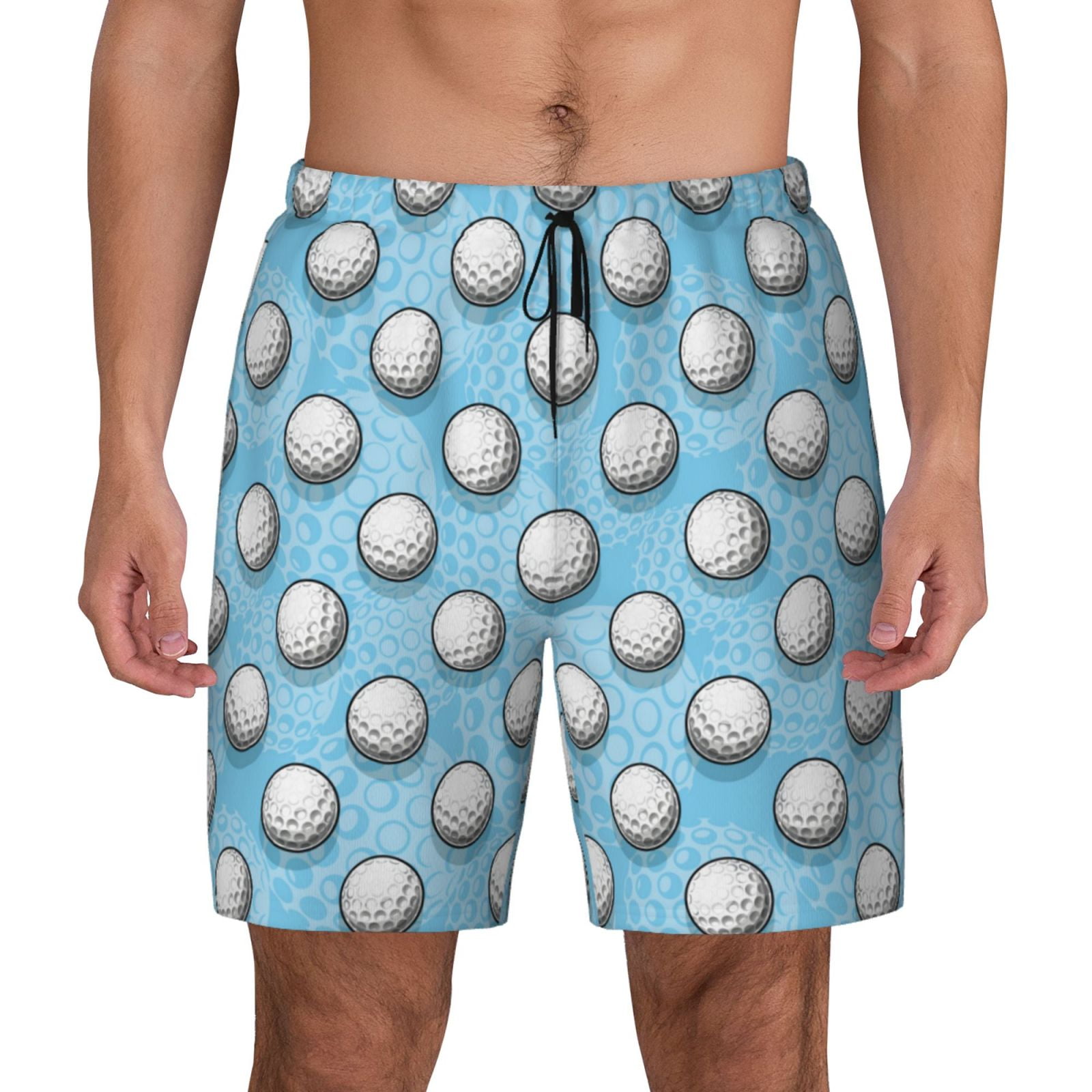 Kdxio Golf Balls 1 Print Men's Swim Trunks with Compression Liner 7 ...