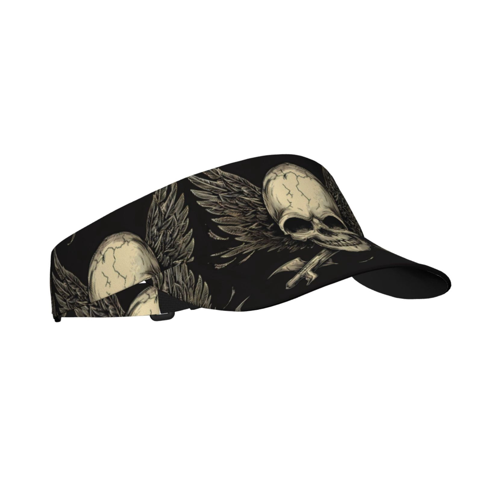 Kdxio Gothic Winged Skull Print Sun Visor Hat Golf Visor Adjustable ...