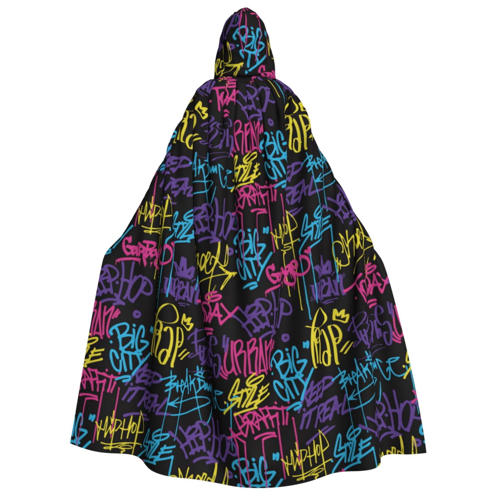 Kdxio Graffiti Art Print Hooded Cloak Unisex Cloak with Hood Halloween ...