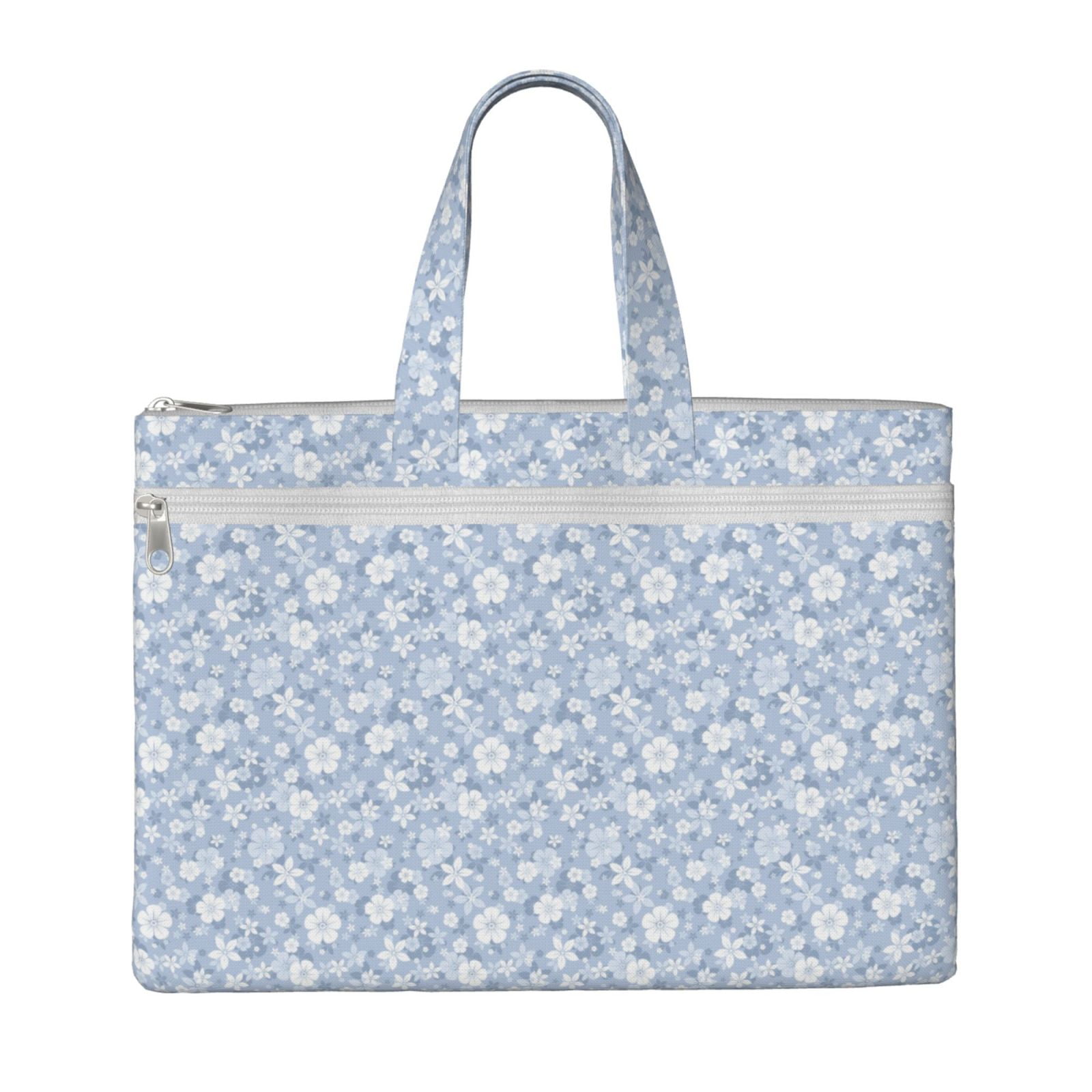 Kdxio Gray White Floral File Tote Document Bag Business Briefcase Bag ...