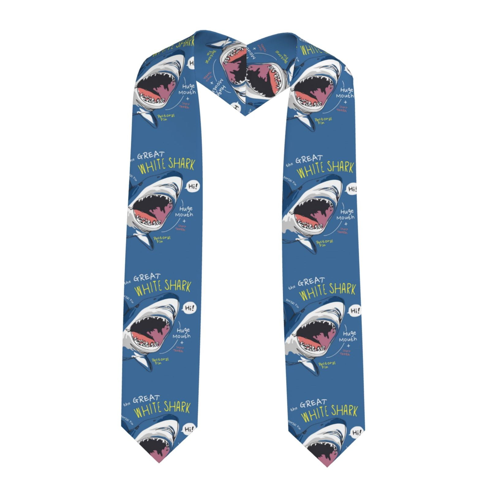 Kdxio Great White Shark Graduation Stole Class, Graduation Sash, Unisex ...