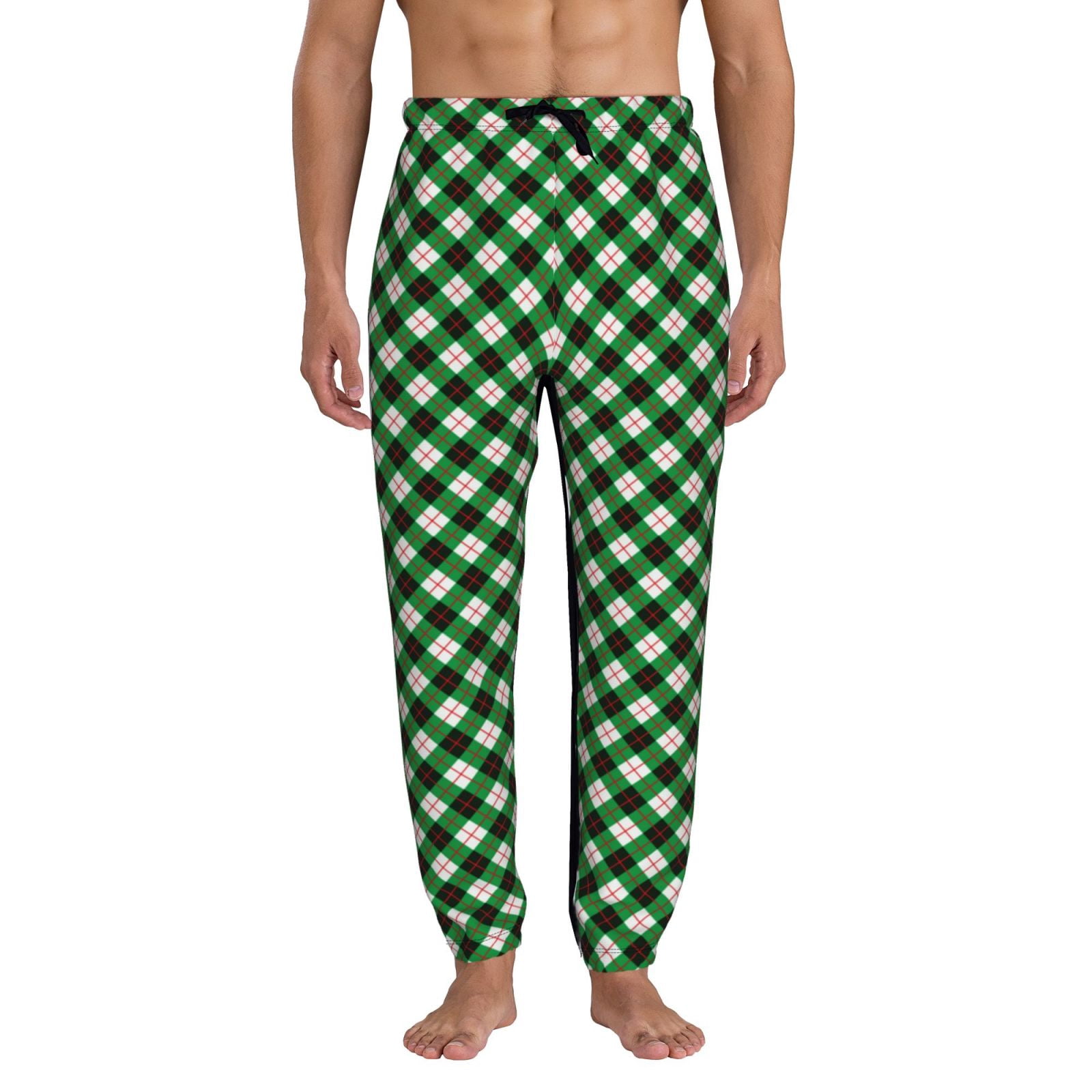 Kdxio Green Argyle Plaid Pattern Joggers,Sweatpants for Men with ...