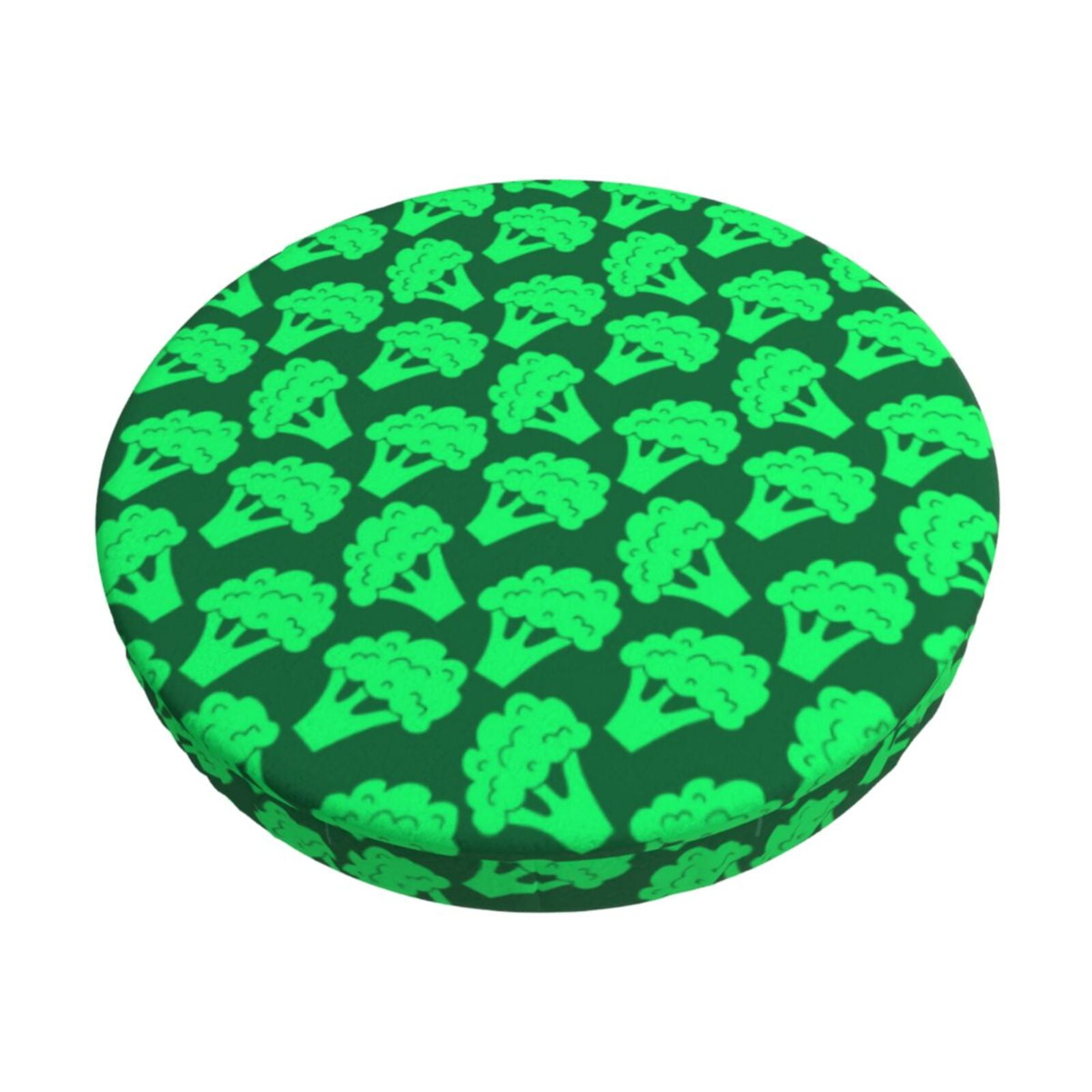 Kdxio Green Broccoli Print Stool Covers Round,Stretch Round Bar Stool ...