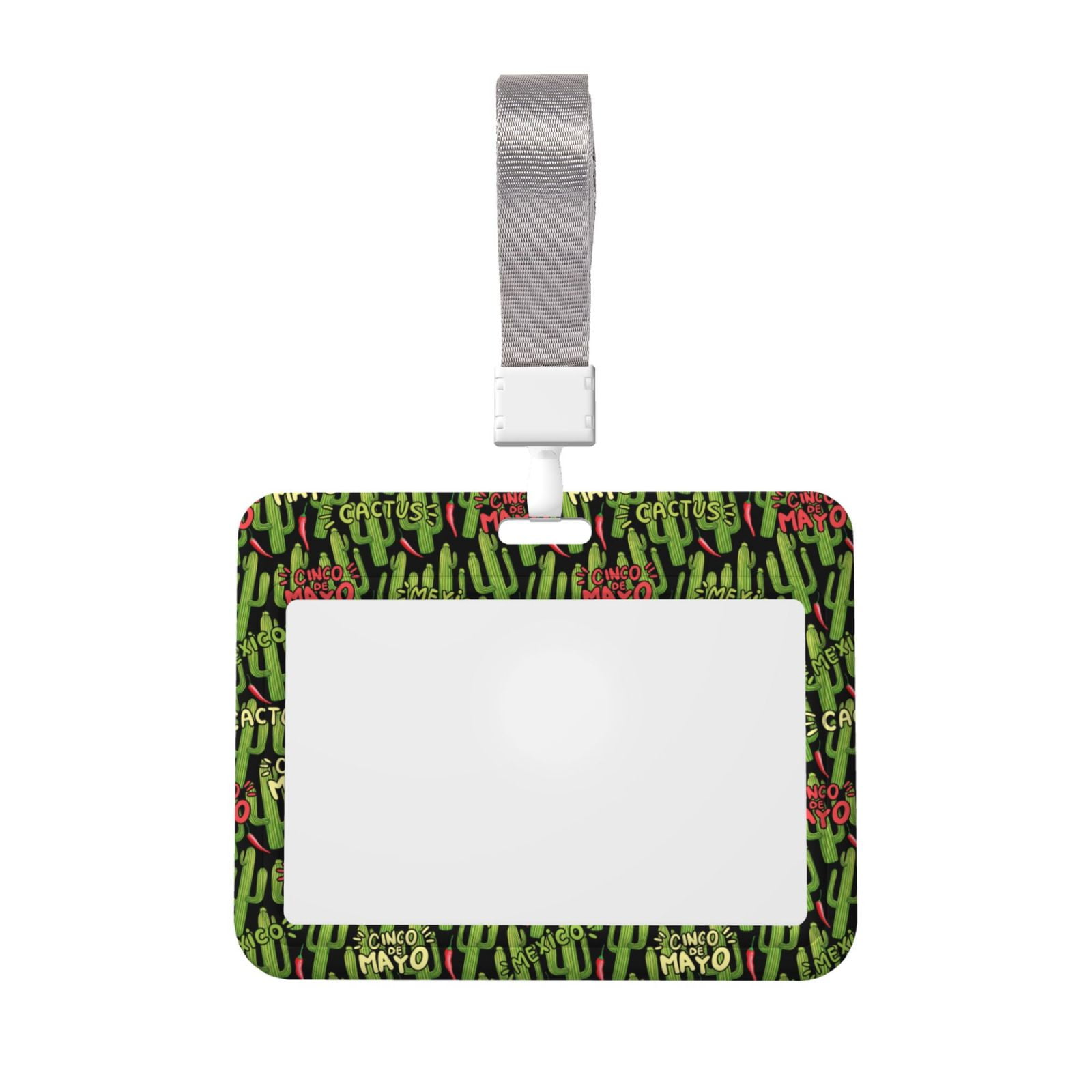 Kdxio Green Cacti And Red Chili Card Badge Holder Work Badge Sleeve for ...