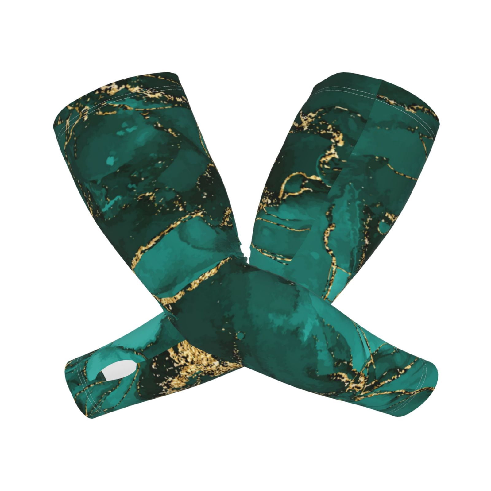 Kdxio Green Gold Glitter Print UV Sun Protection Arm Sleeves - Tattoo ...
