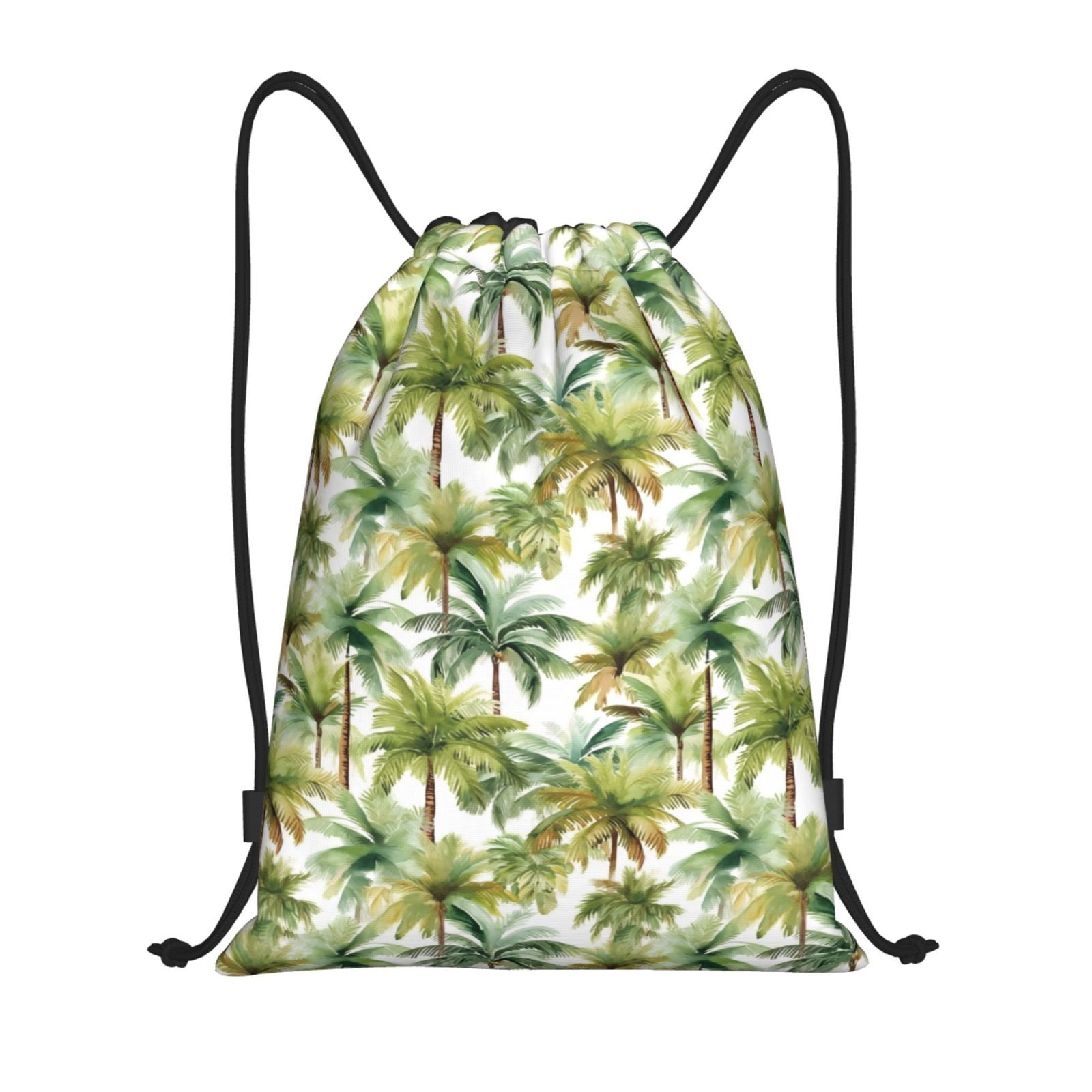 Kdxio Green Hawaii Palms Print Drawstring Backpack Bag,Waterproof Draw ...