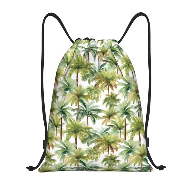 Kdxio Green Hawaii Palms Print Drawstring Backpack Bag,Waterproof Draw ...