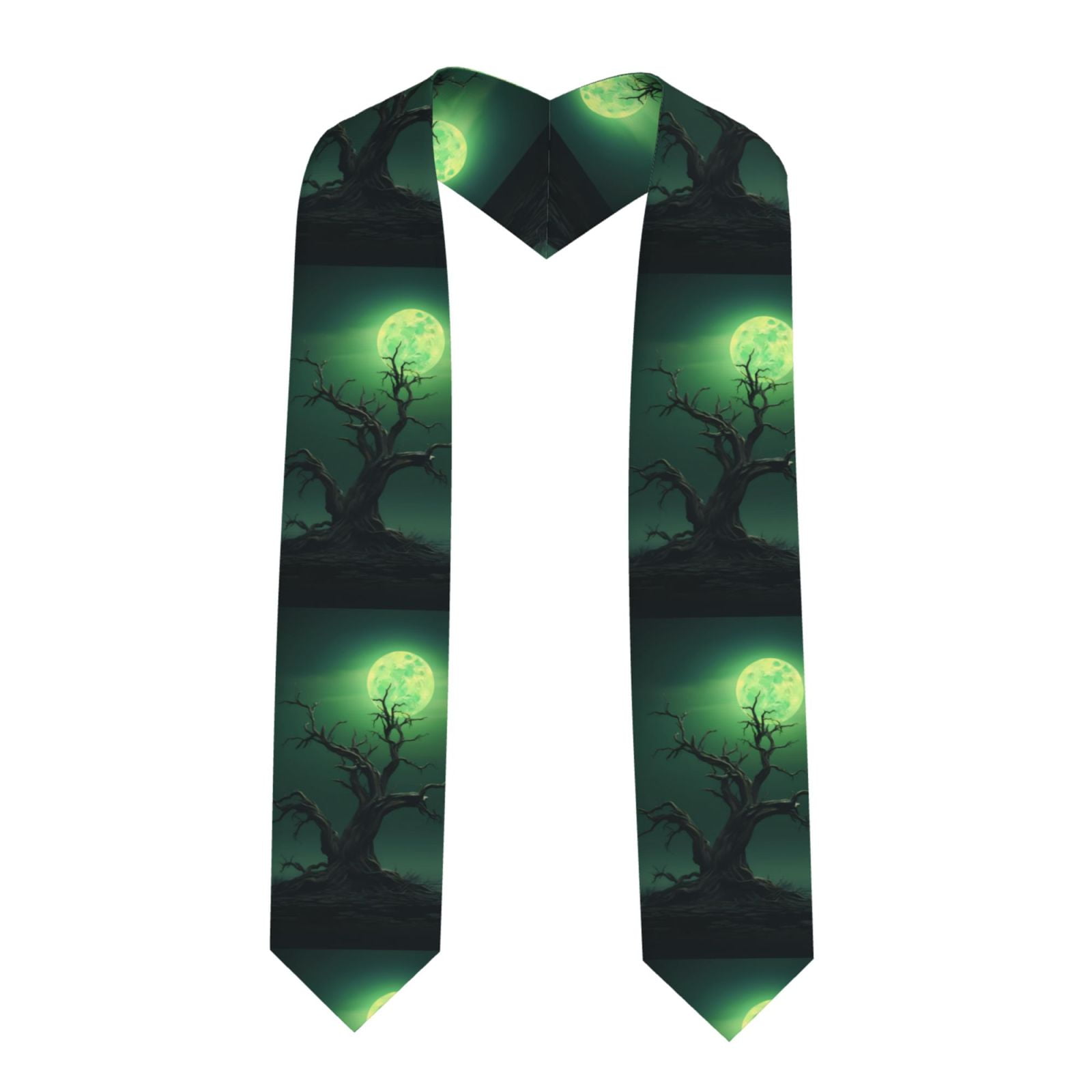 Kdxio Green Night Sky Moon Branches Graduation Stole Class, Graduation ...