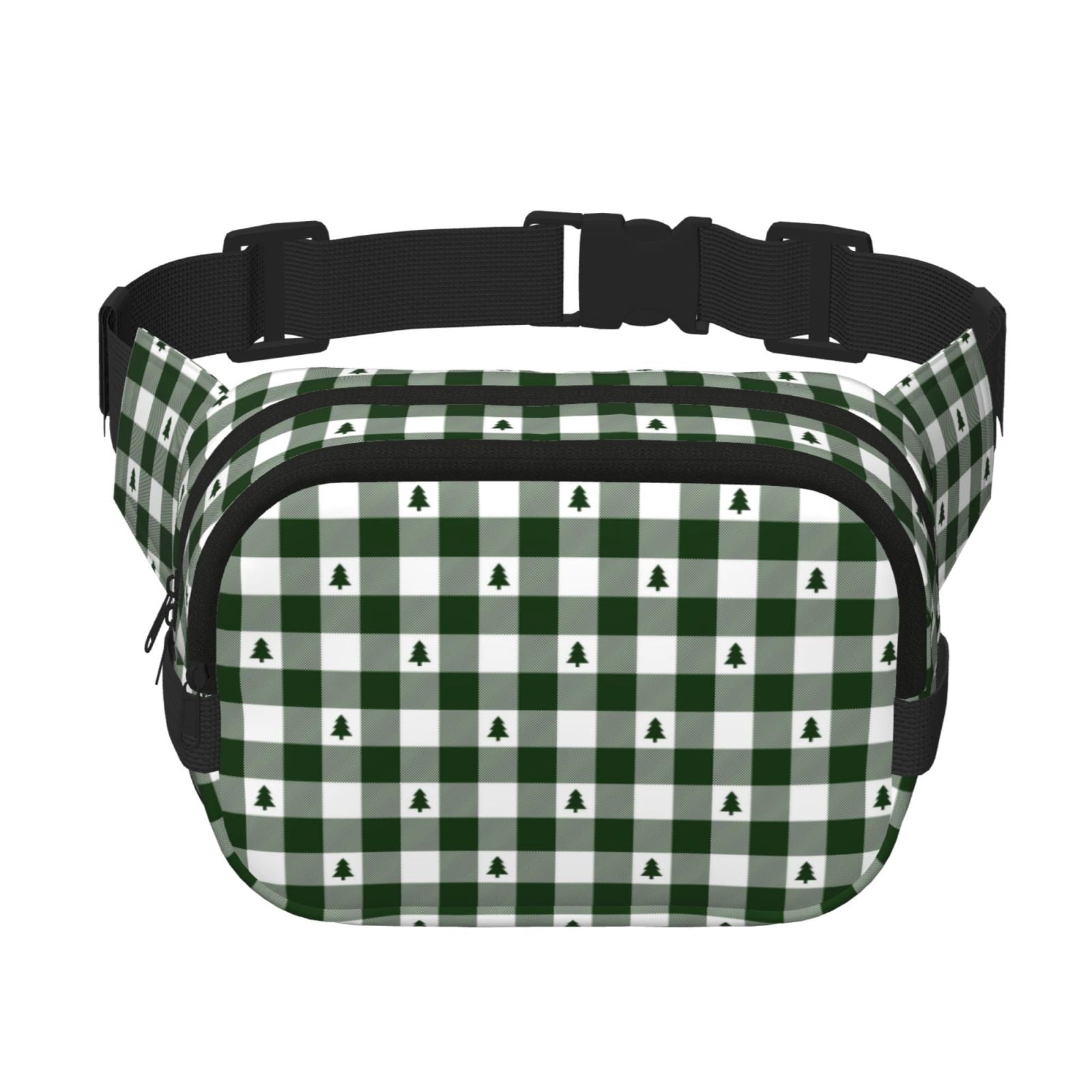 Kdxio Green White Christmas Tree Lumberjack Plaid Crossbody Double ...
