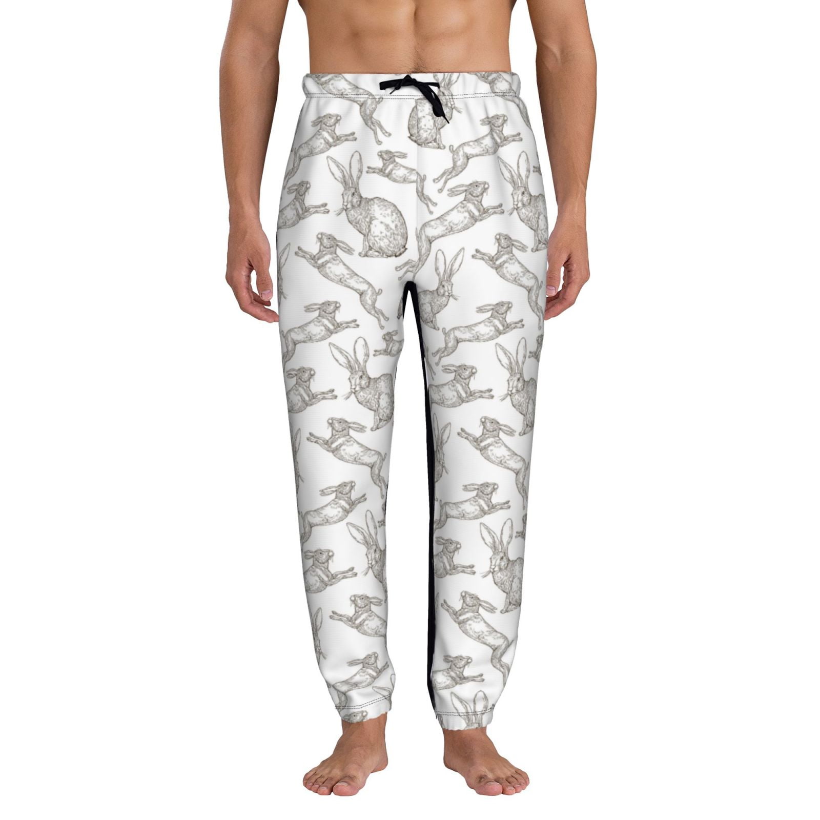 Kdxio Hand Drawn Rabbit Pattern Joggers,Sweatpants for Men with Pockets ...