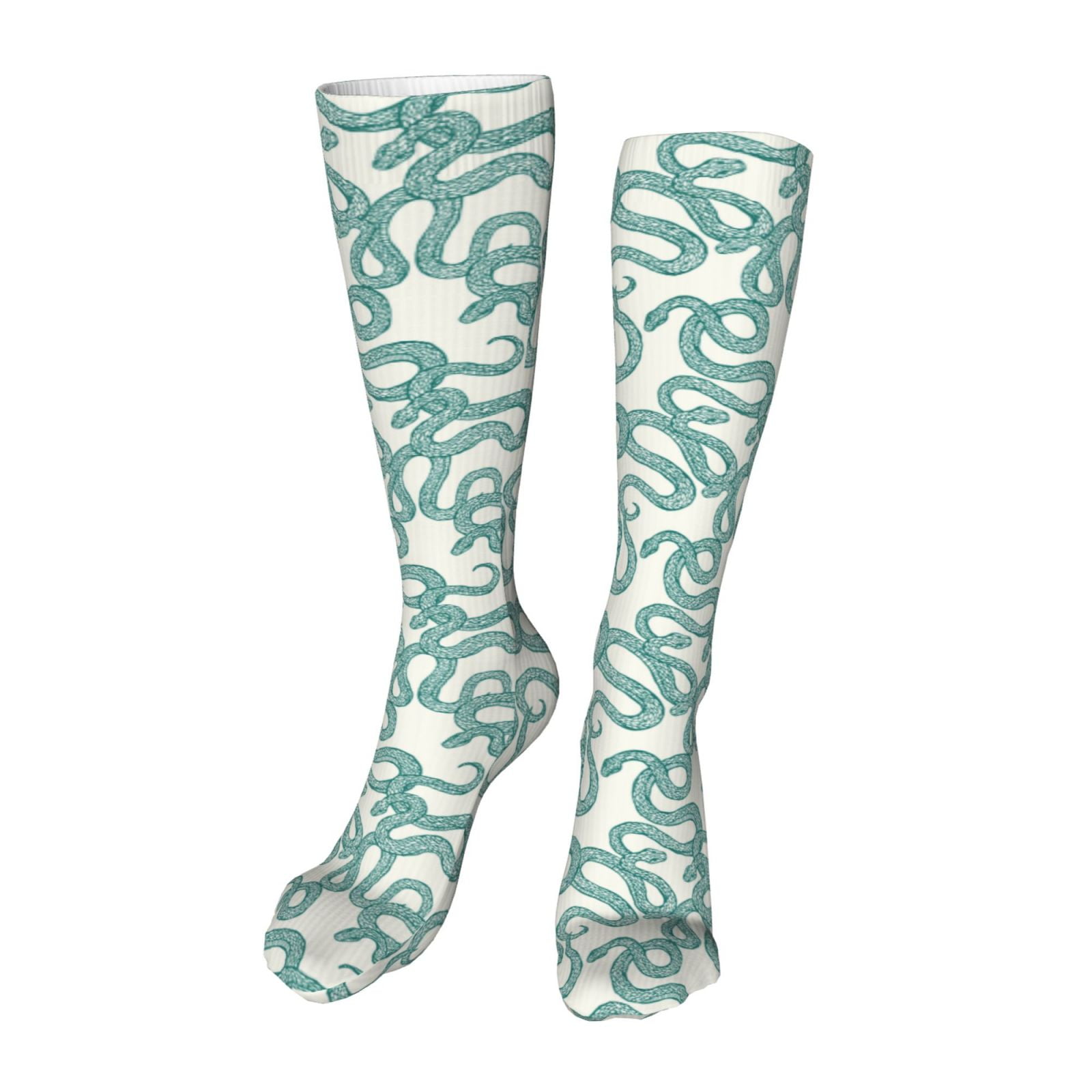 Kdxio Hand Drawn Snake Funny Silky Novelty Funky Long Knee High Socks ...