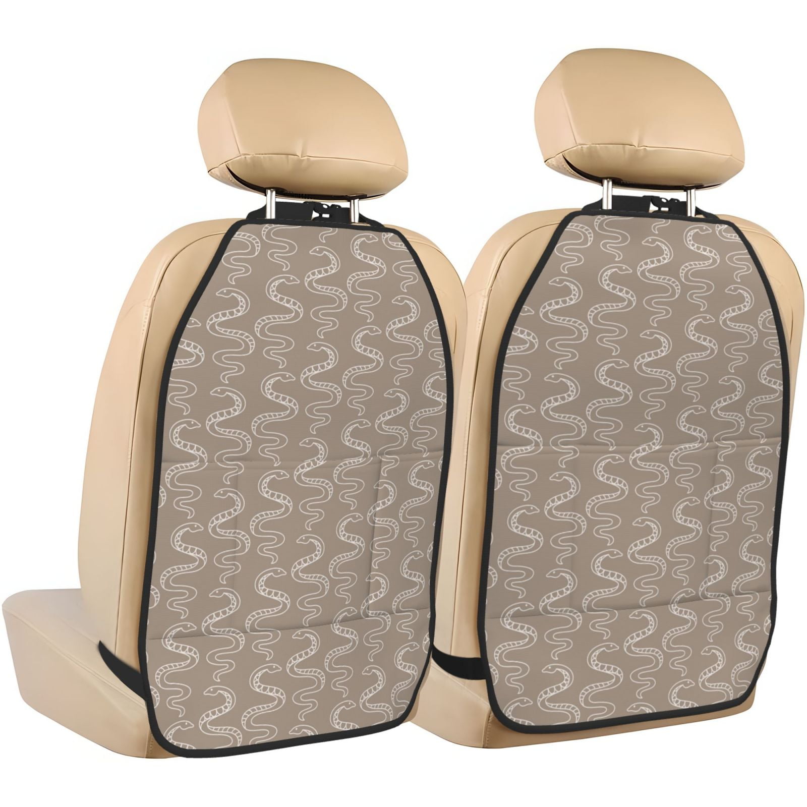 Kdxio Hand Drawn Snake Print 2 Pack Car Kick Mat Seat Cover Back ...