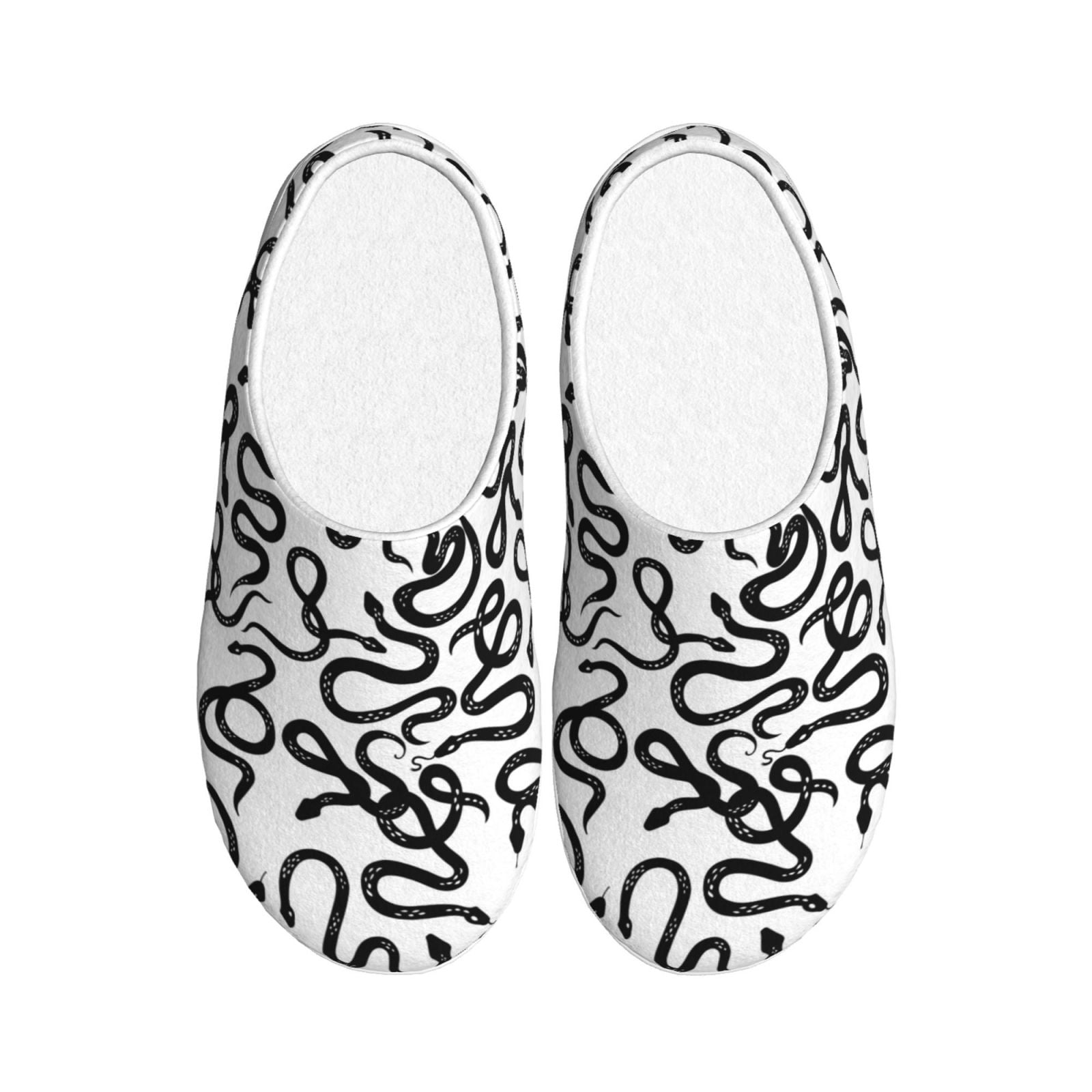 Kdxio Hand Drawn Snake Women's Men's Slippers Plush Slip-On House ...