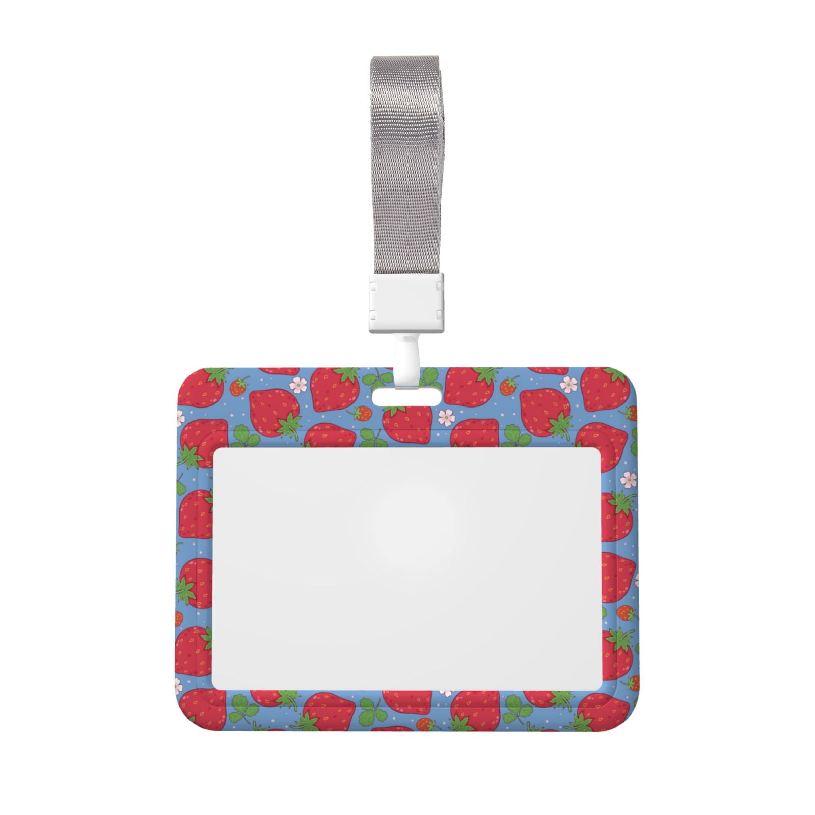 Kdxio Hand Drawn Strawberry Card Badge Holder Work Badge Sleeve for ...