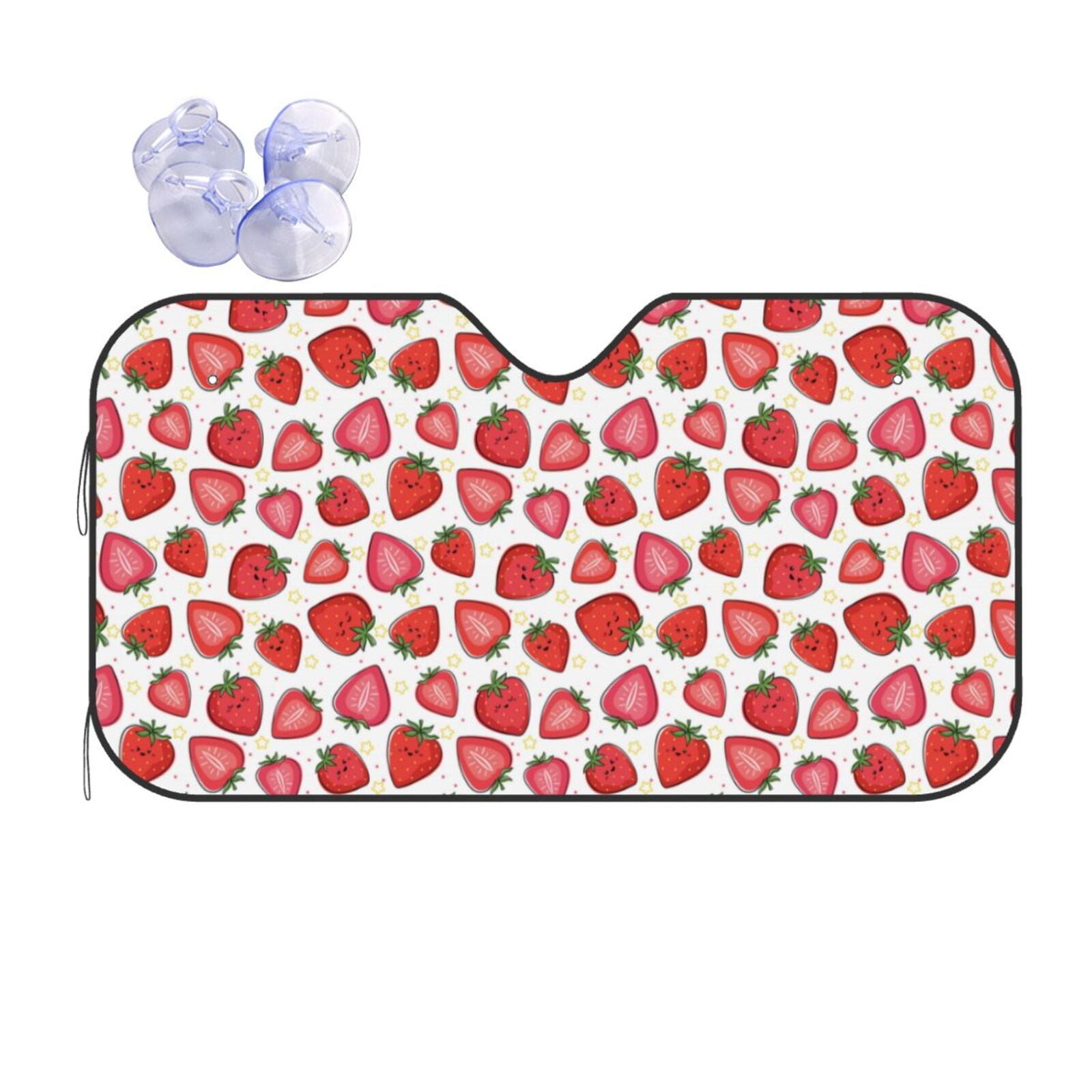 Kdxio Hand Drawn Strawberry Print Front Windshield Sun Shade,Folding ...