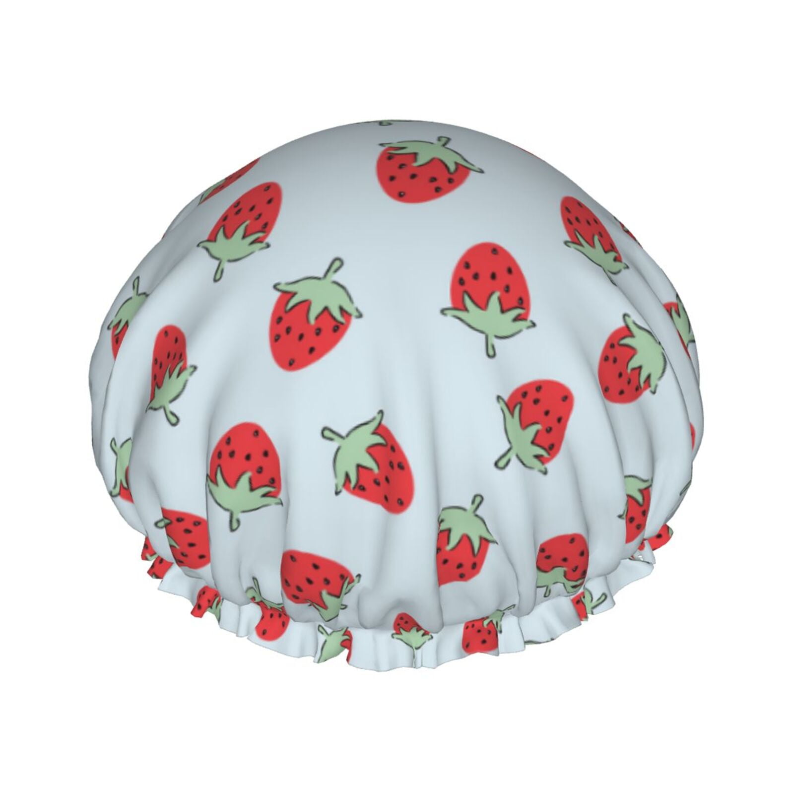 Kdxio Hand Drawn Strawberry Print Shower Cap for Women,Elastic and ...