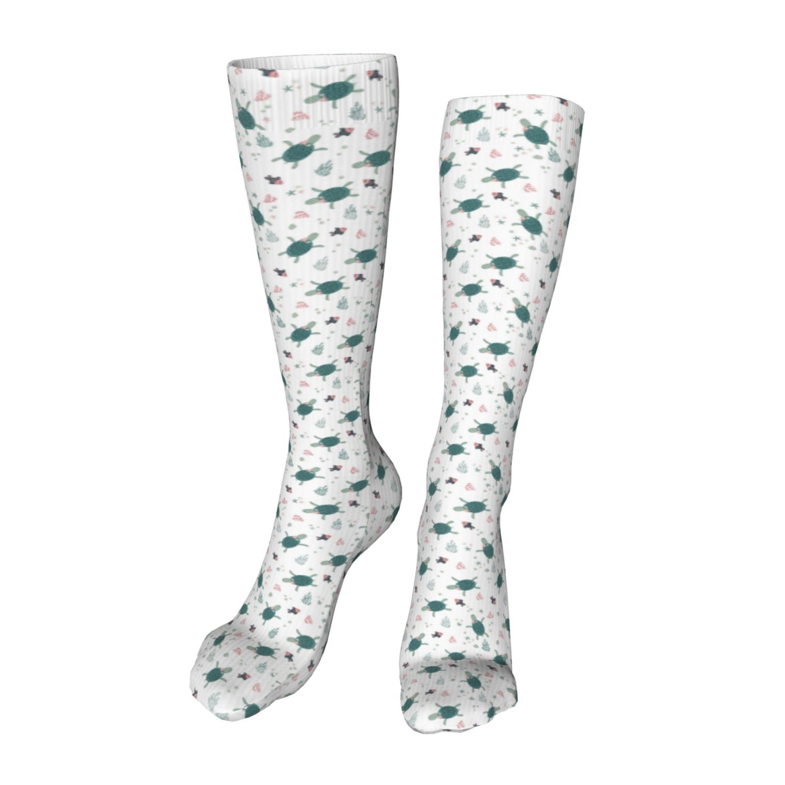 Kdxio Hand Drawn Turtle Funny Silky Novelty Funky Long Knee High Socks ...
