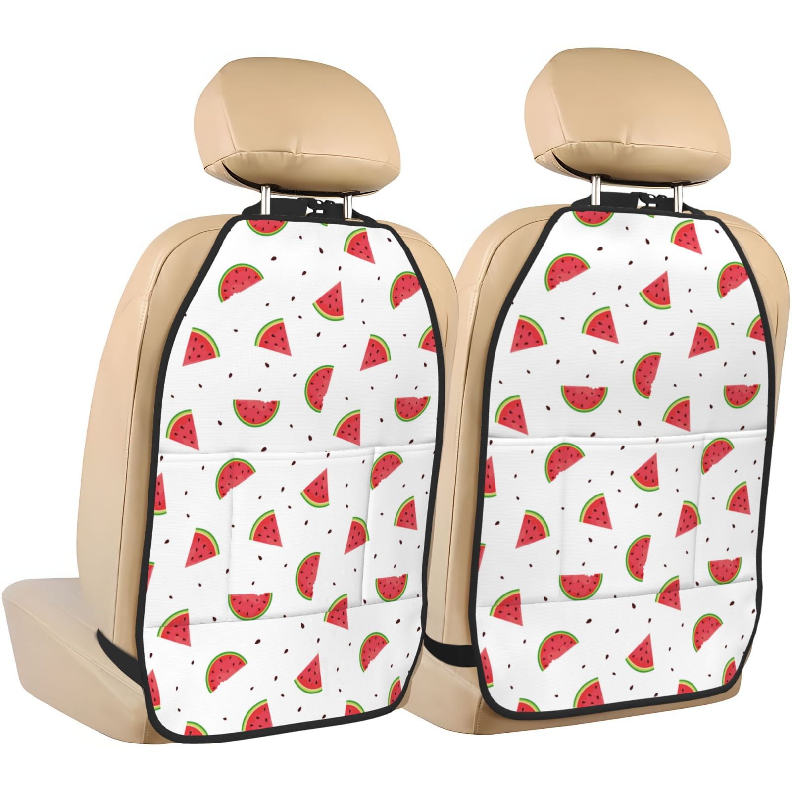 Kdxio Hand Drawn Watermelon Print 2 Pack Car Kick Mat Seat Cover Back ...
