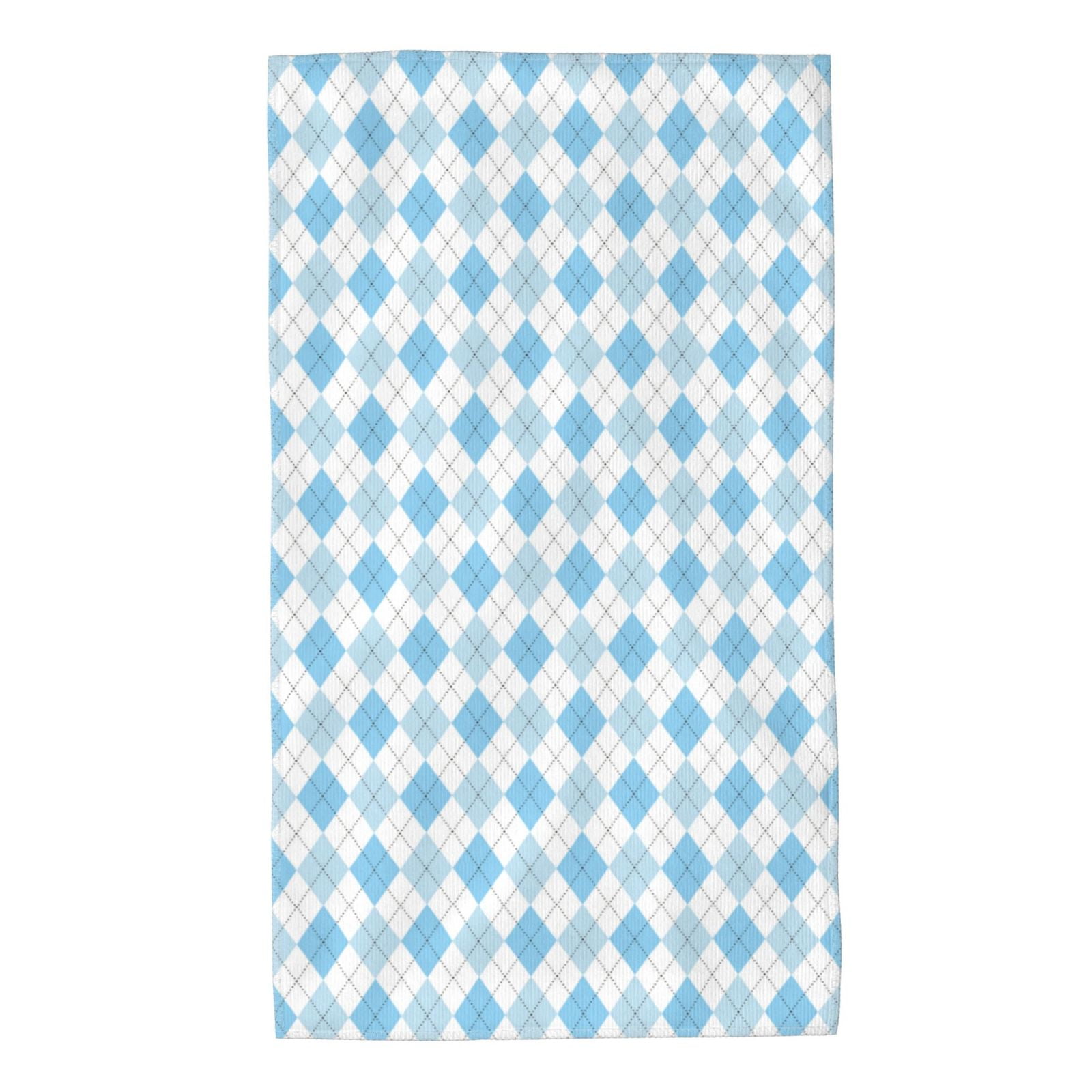 Kdxio Hand Towel Blue and White Squares for Bathroom Kitchen Fingertip ...