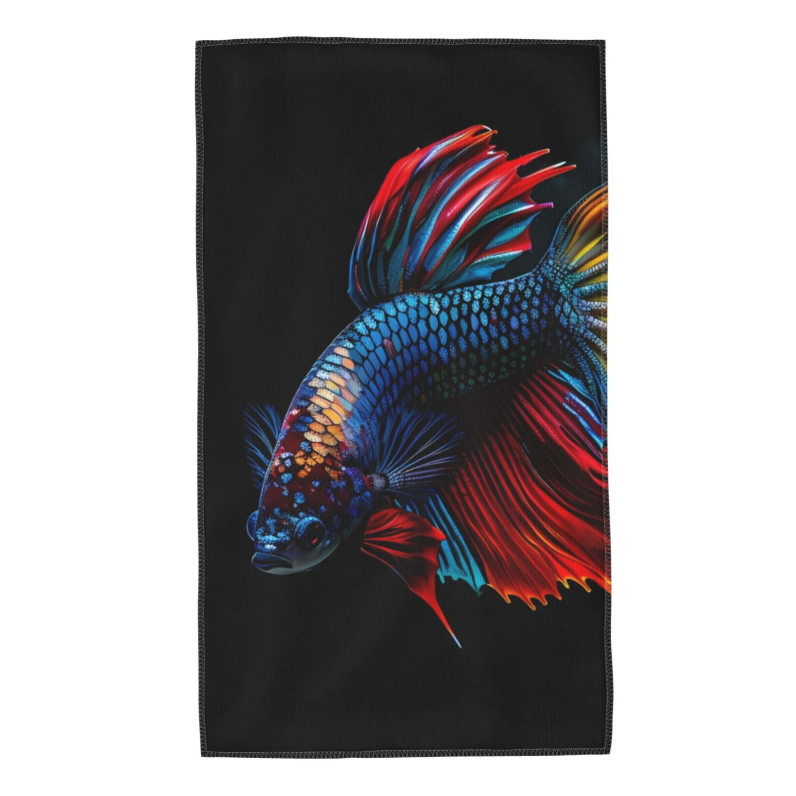 Kdxio Hand Towel Colorful Betta Fish for Bathroom Kitchen Fingertip ...