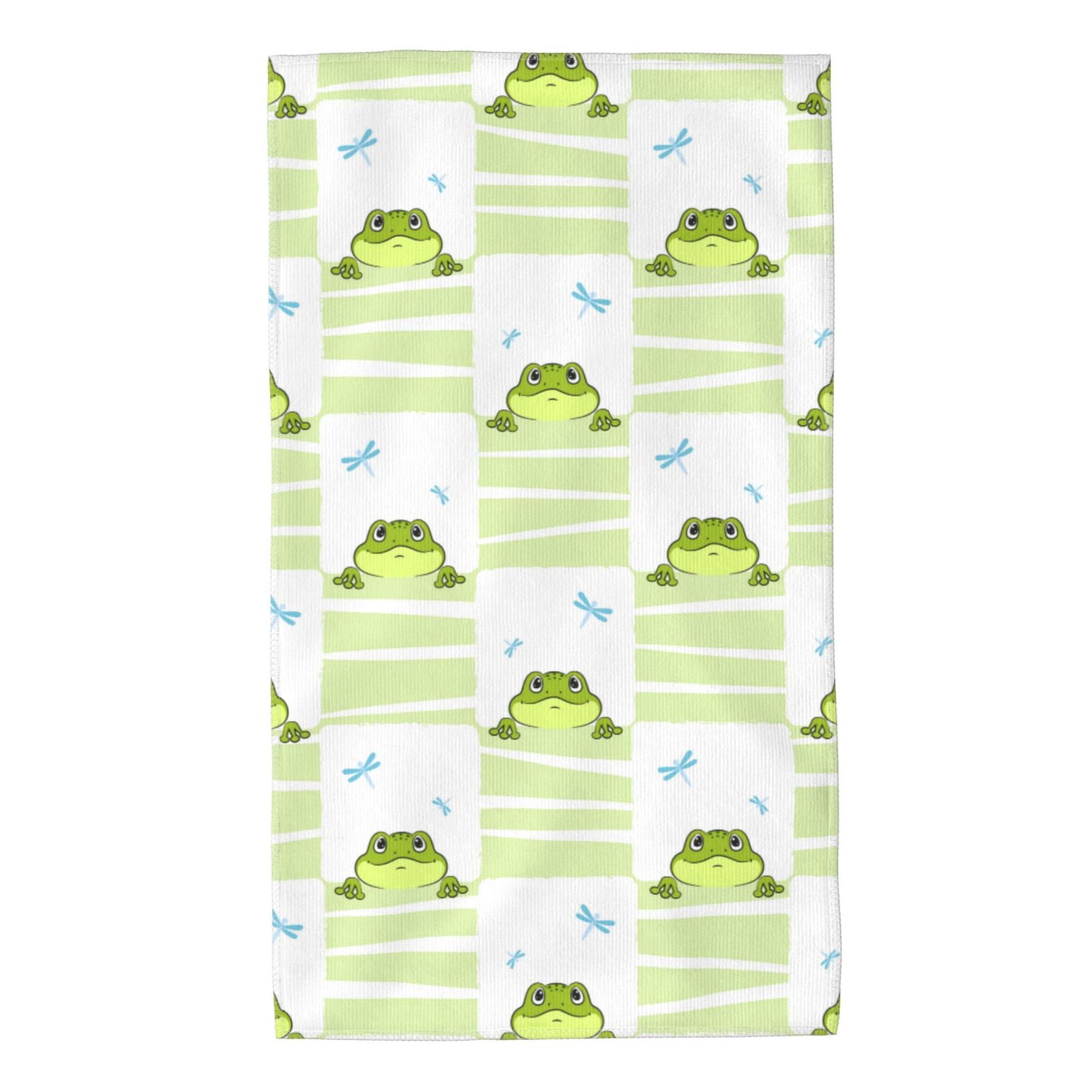 Kdxio Hand Towel Frogs and Dragonflies for Bathroom Kitchen Fingertip ...