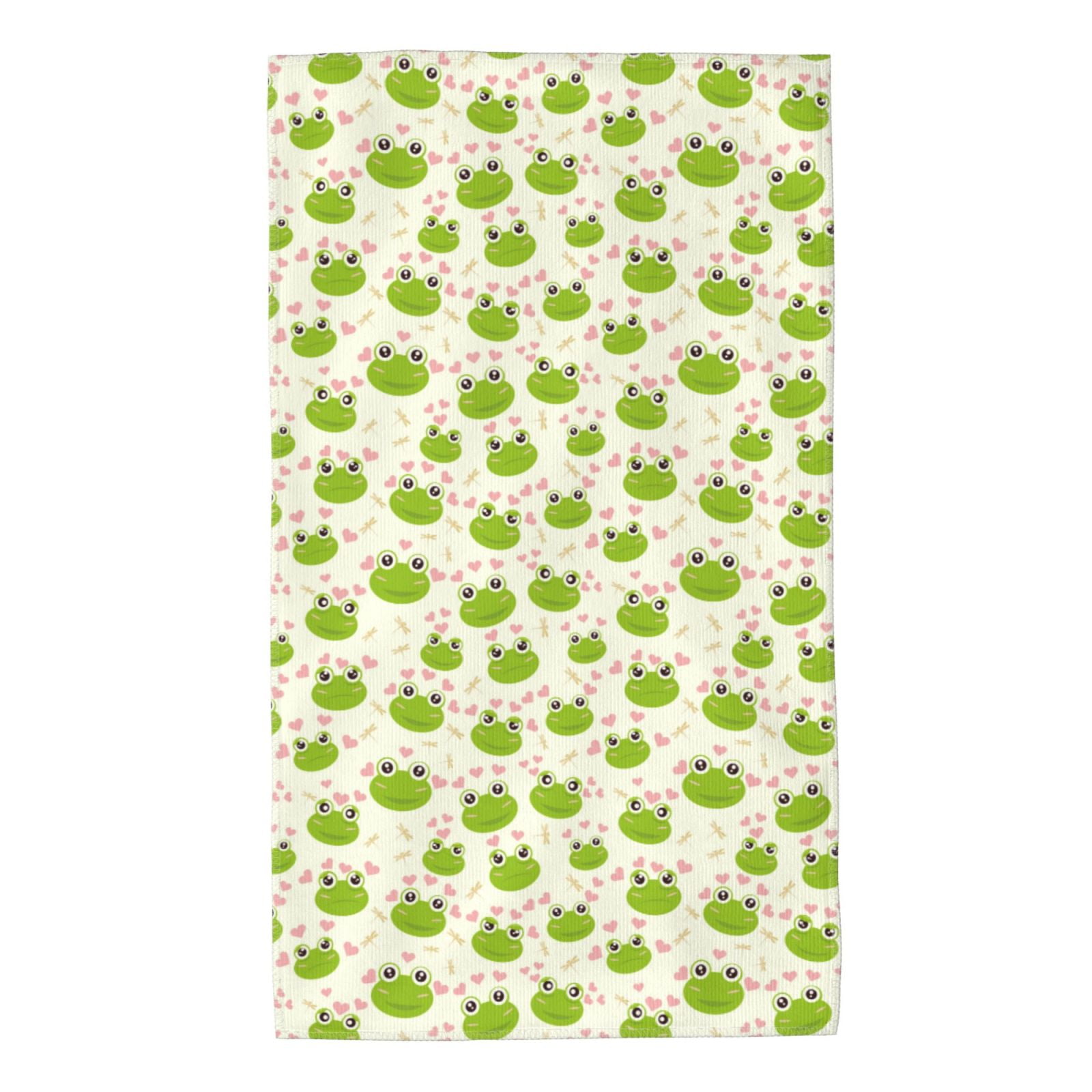 Kdxio Hand Towel Green Frog for Bathroom Kitchen Fingertip Bath Towels ...