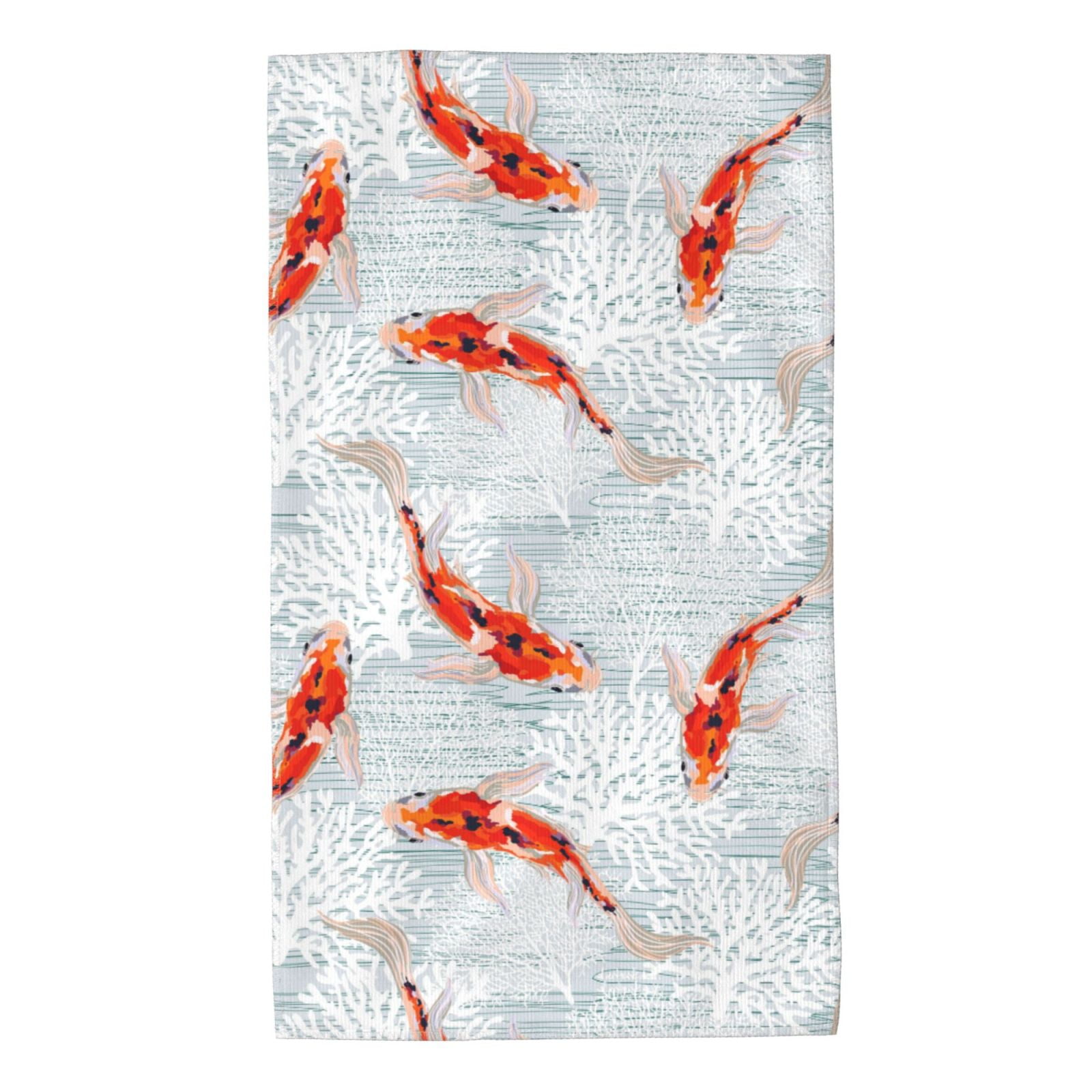 Kdxio Hand Towel Koi Fish Corals,Spring Summer for Bathroom Kitchen ...