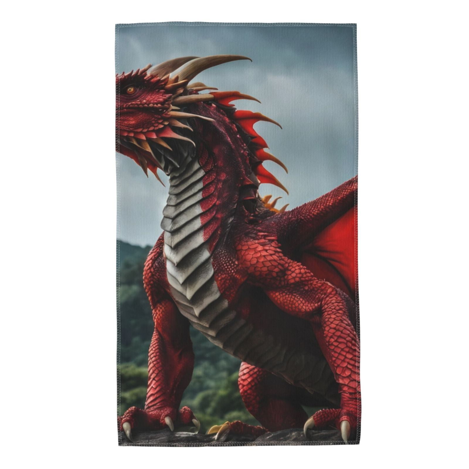 Kdxio Hand Towel Majestic Red Dragon for Bathroom Kitchen Fingertip ...
