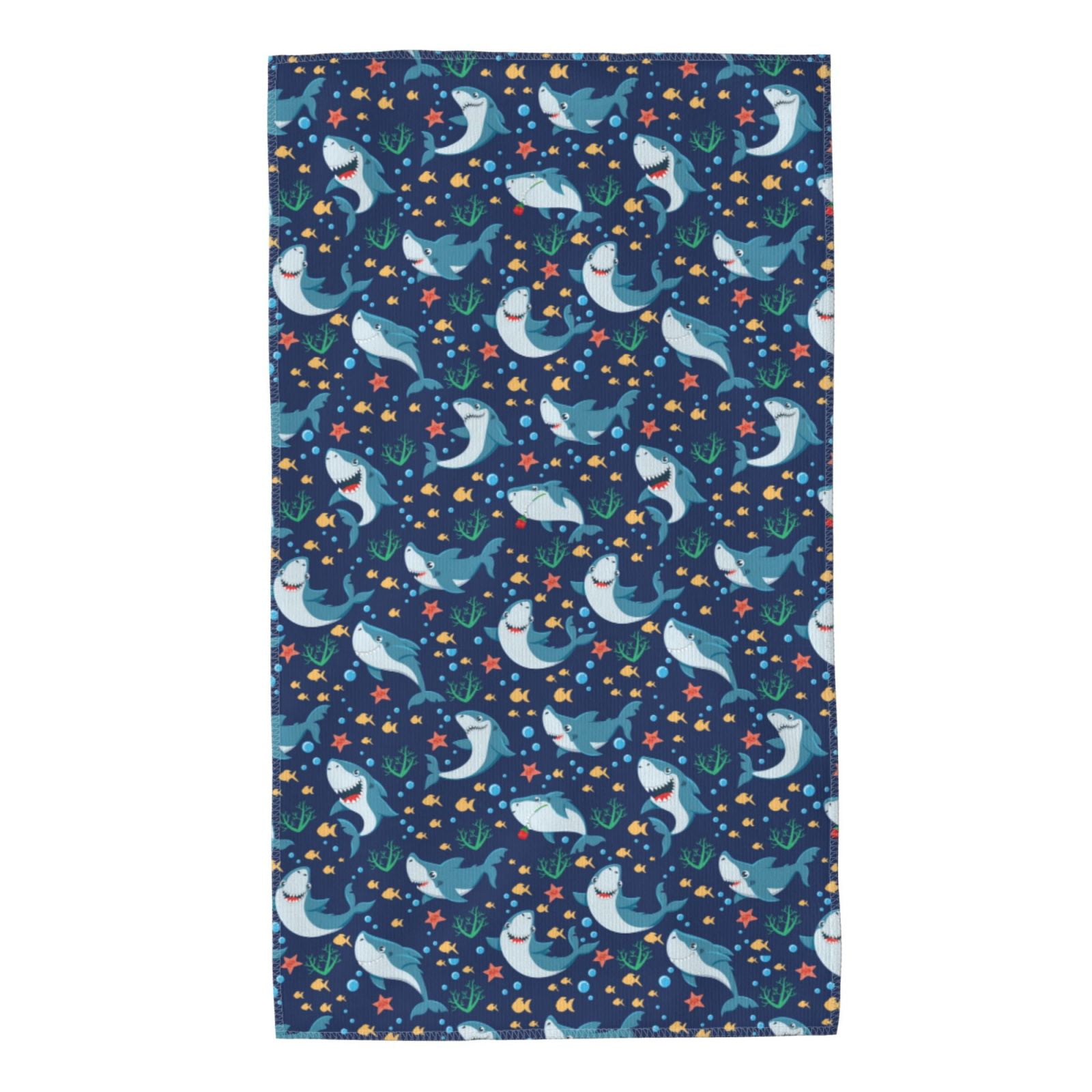 Kdxio Hand Towel Sea Sharks for Bathroom Kitchen Fingertip Bath Towels ...