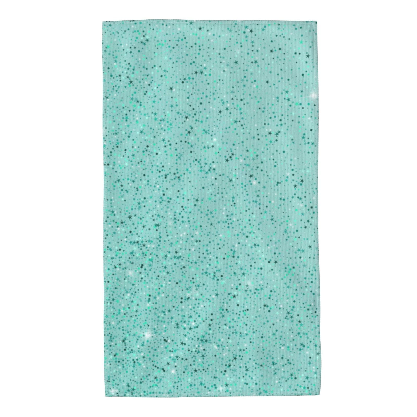 Kdxio Hand Towel Teal Turquoise Glitter for Bathroom Kitchen Fingertip ...