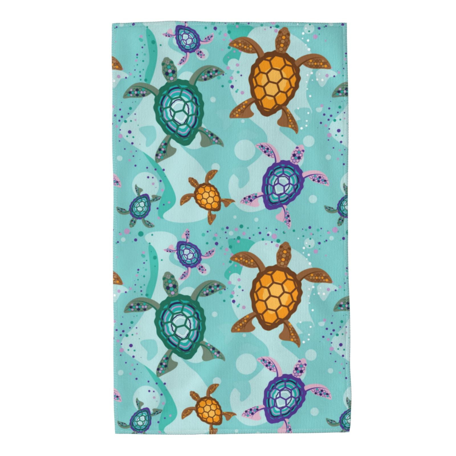 Kdxio Hand Towel Turtles And Sea for Bathroom Kitchen Fingertip Bath ...